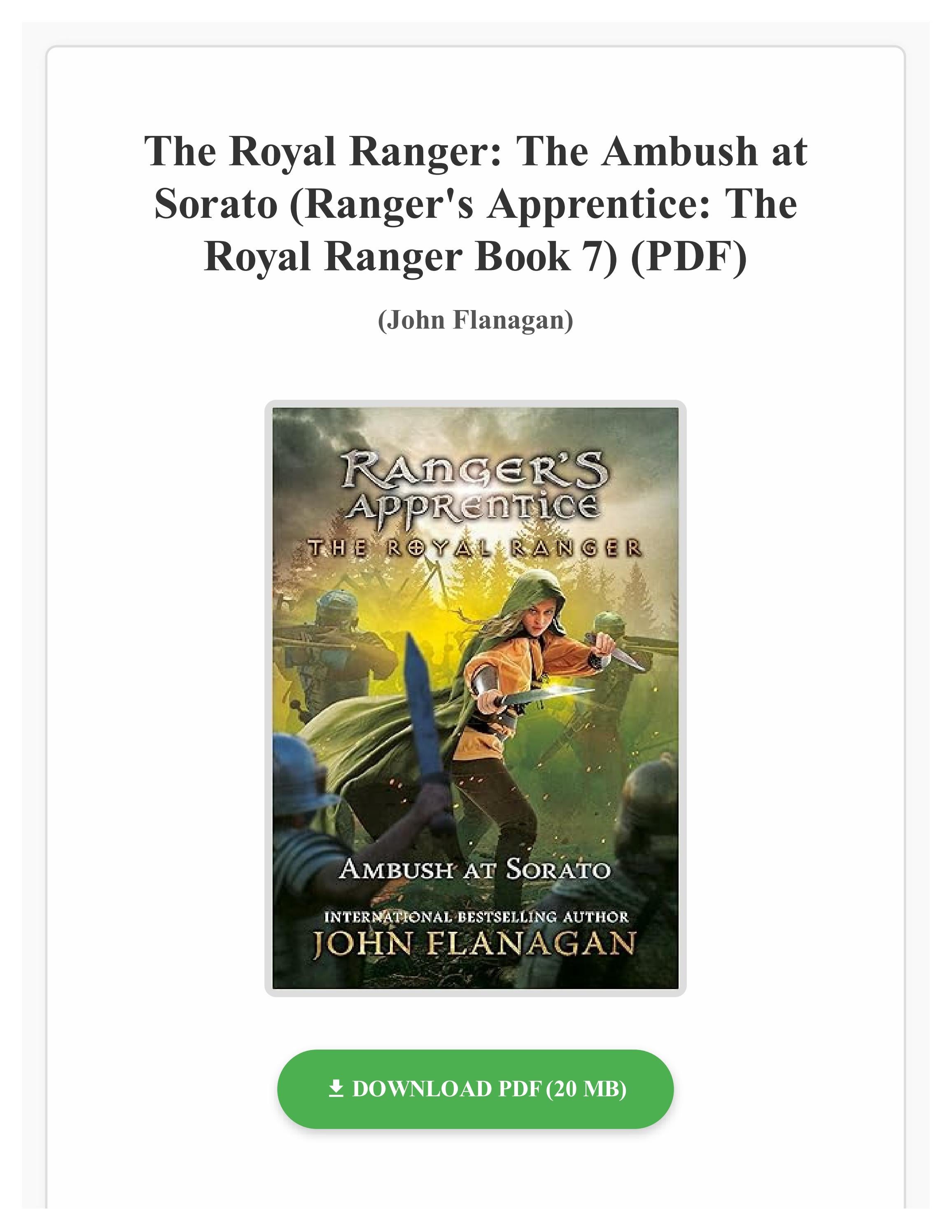 (Ebook) The Royal Ranger: The Ambush at Sorato (Ranger's Apprentice ...