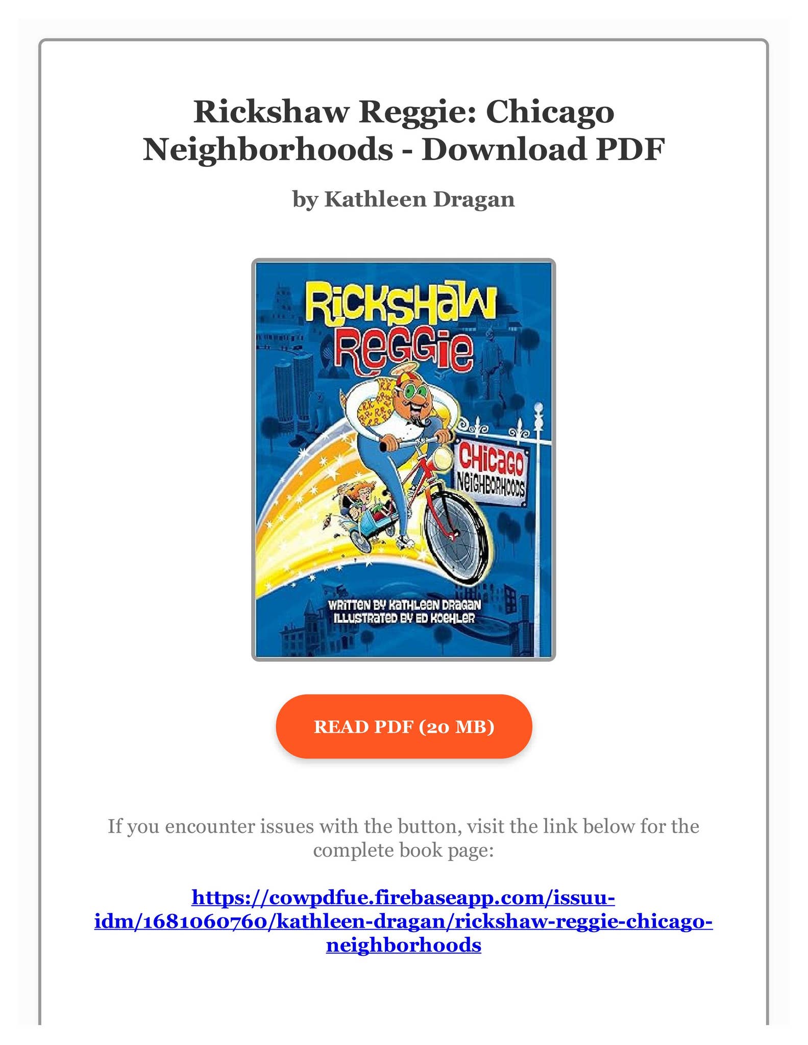 Pdf Free Rickshaw Reggie: Chicago Neighborhoods by Kathleen Dragan by PaulaKovacekmr - Issuu