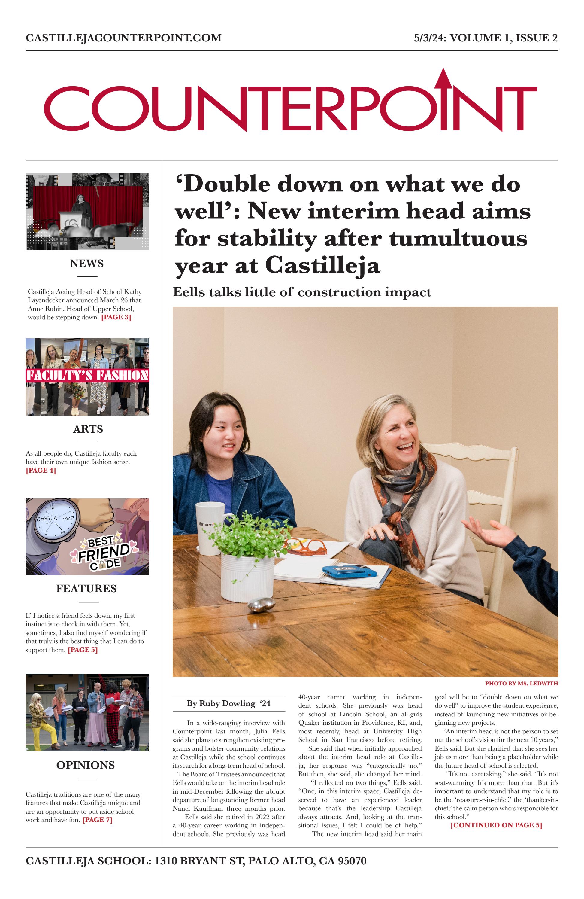 Castilleja Counterpoint: Volume 1, Issue 2 by Castilleja Counterpoint - Issuu