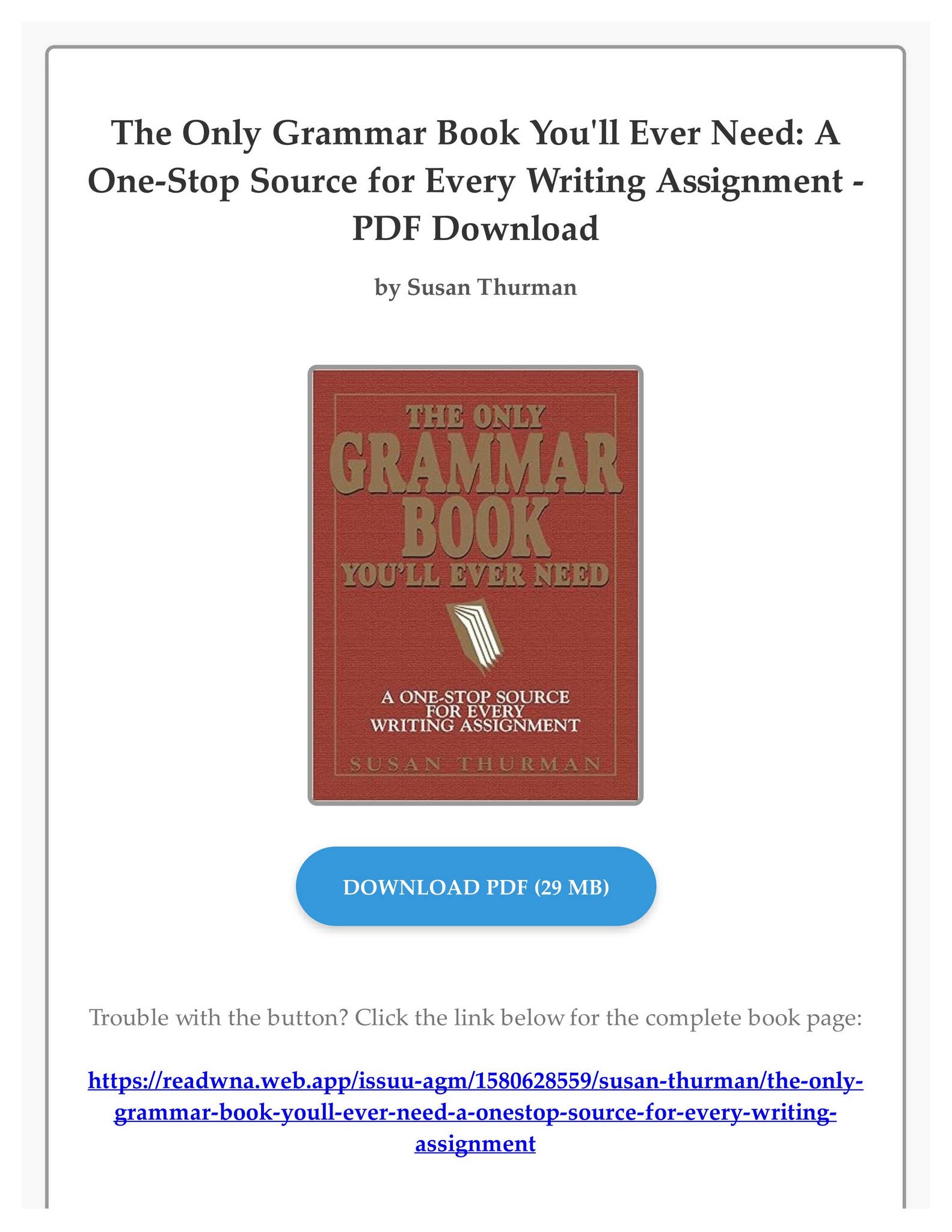 (PDF) eBOOK The Only Grammar Book You'll Ever Need: A One-Stop Source ...