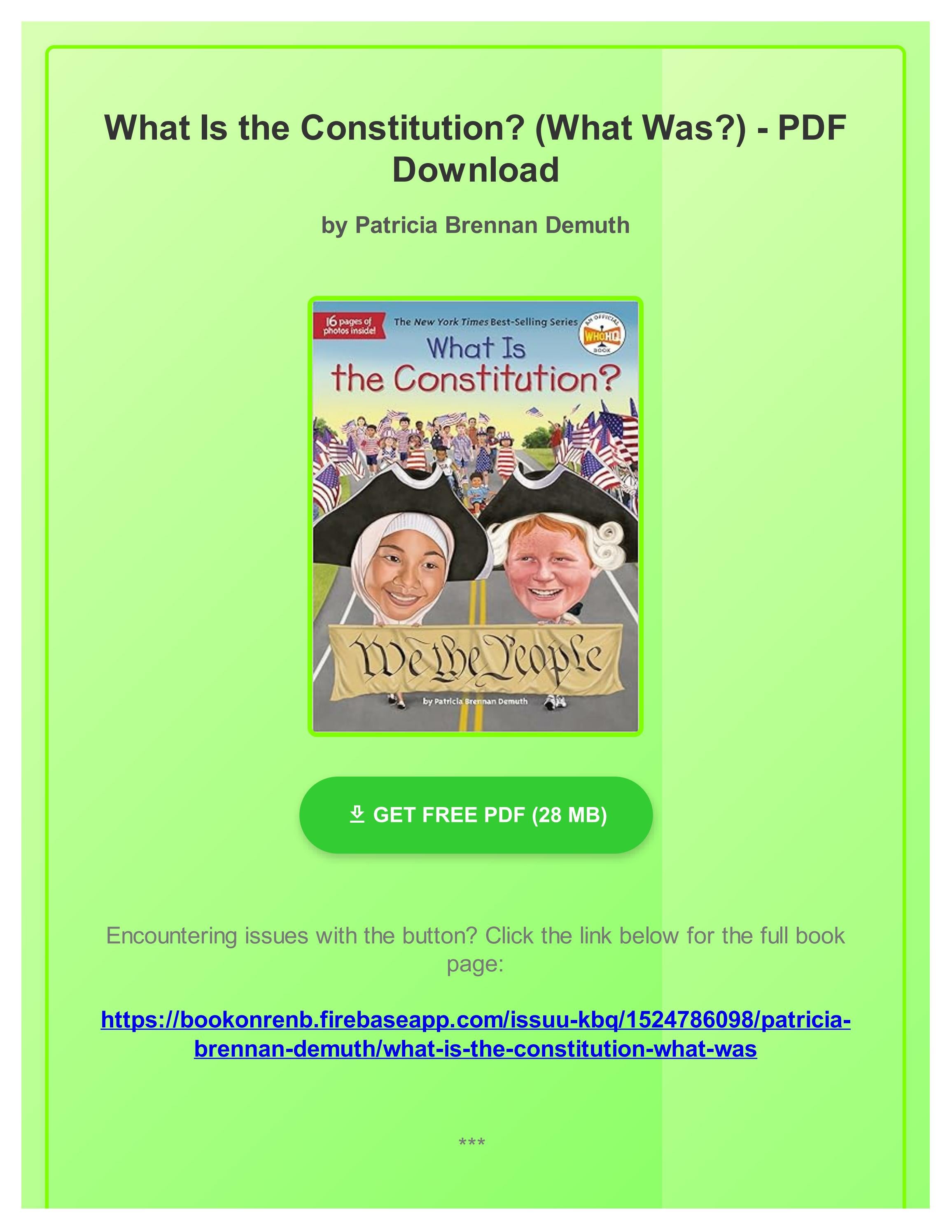 PDF Free What Is the Constitution? (What Was?) by Patricia Brennan ...