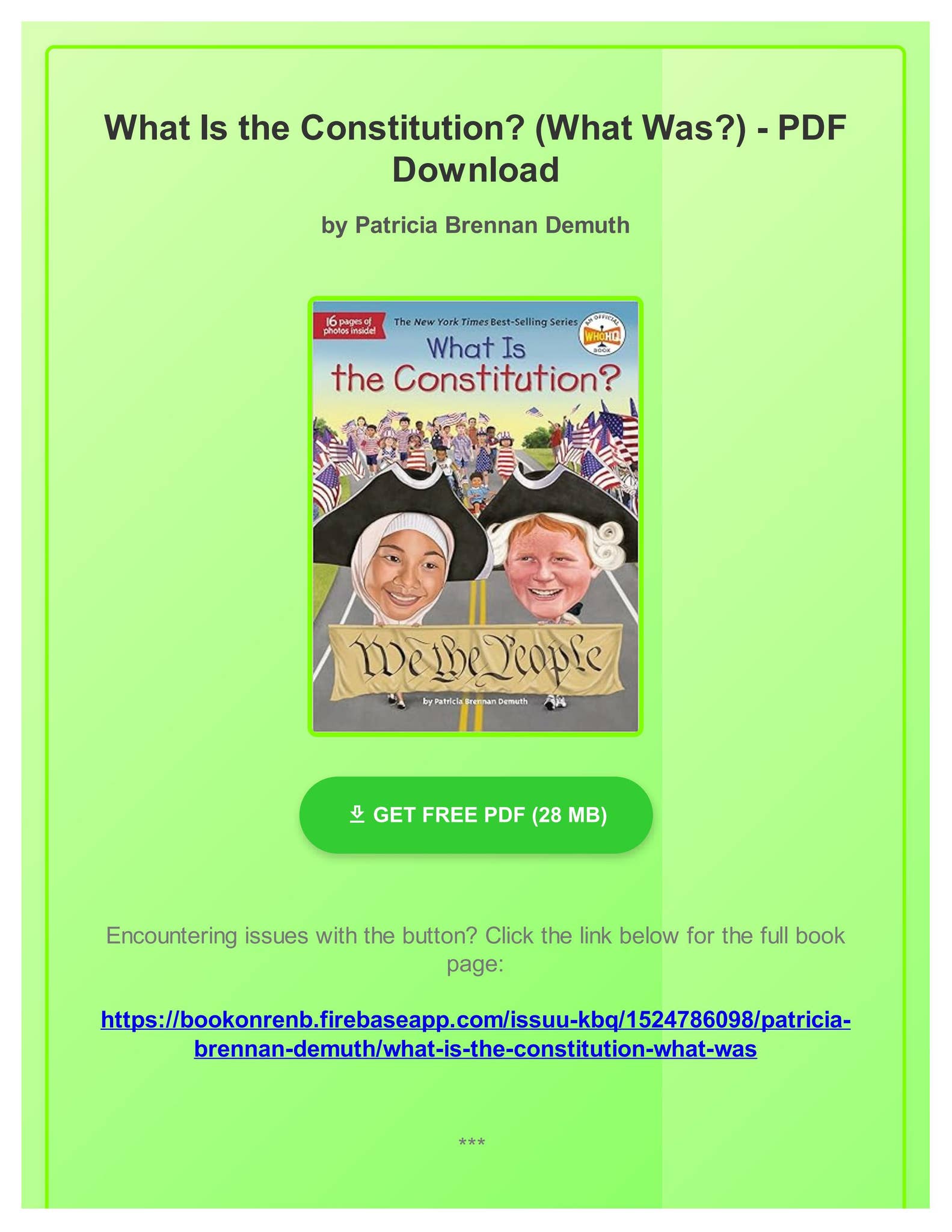 PDF Free What Is the Constitution? (What Was?) by Patricia Brennan ...