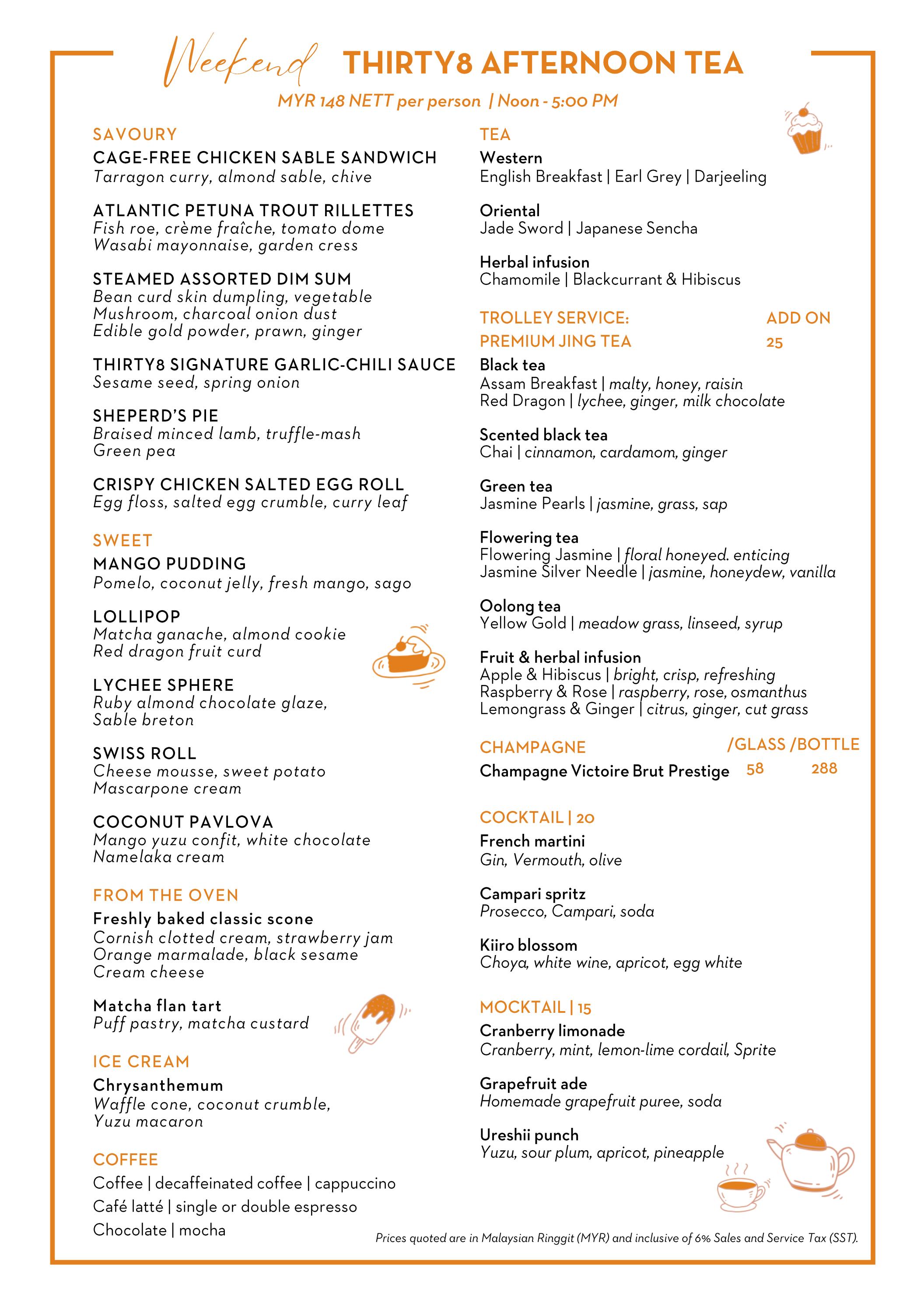 Menu: Weekend THIRTY8 Afternoon Tea by Grand Hyatt Kuala Lumpur - Issuu