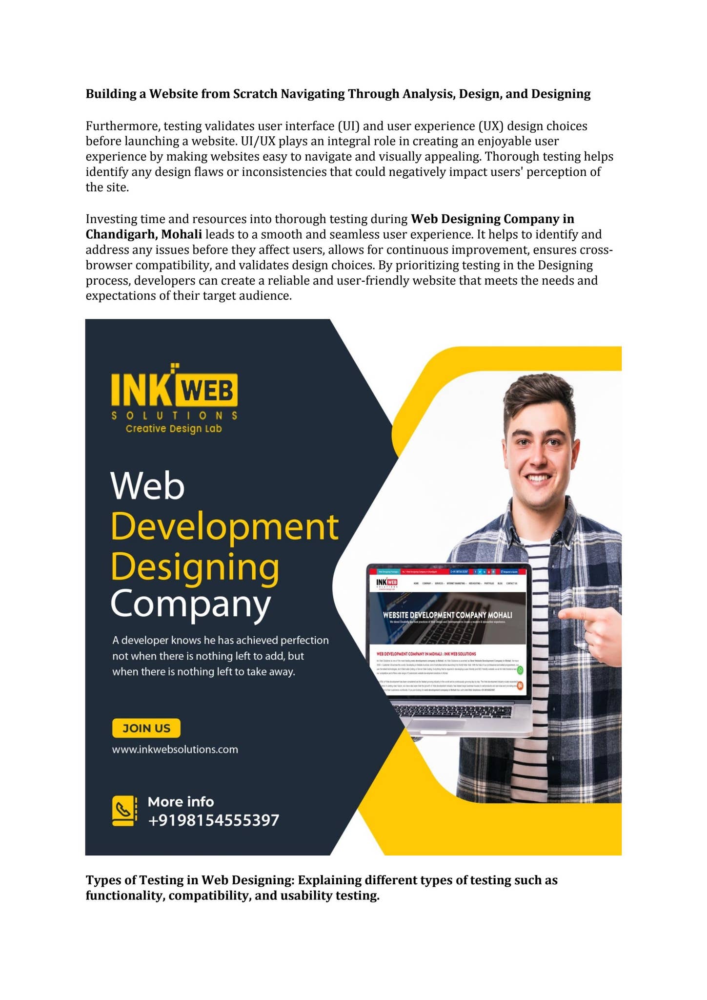 Building a Website from Scratch Navigating Through Analysis, Design, and Designing by Ink Web ...