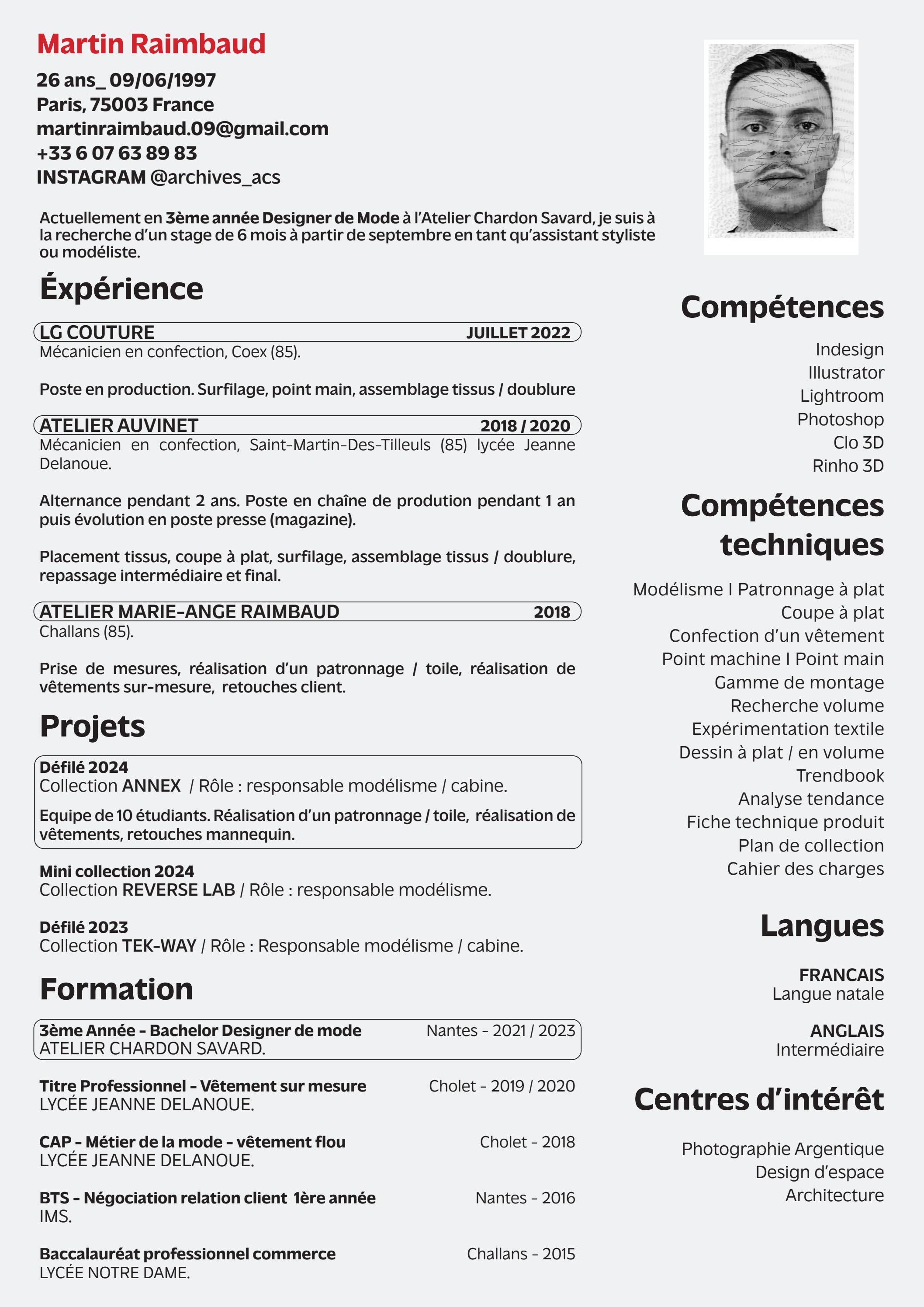 cv fashion designer by Martin Raimbaud - Issuu