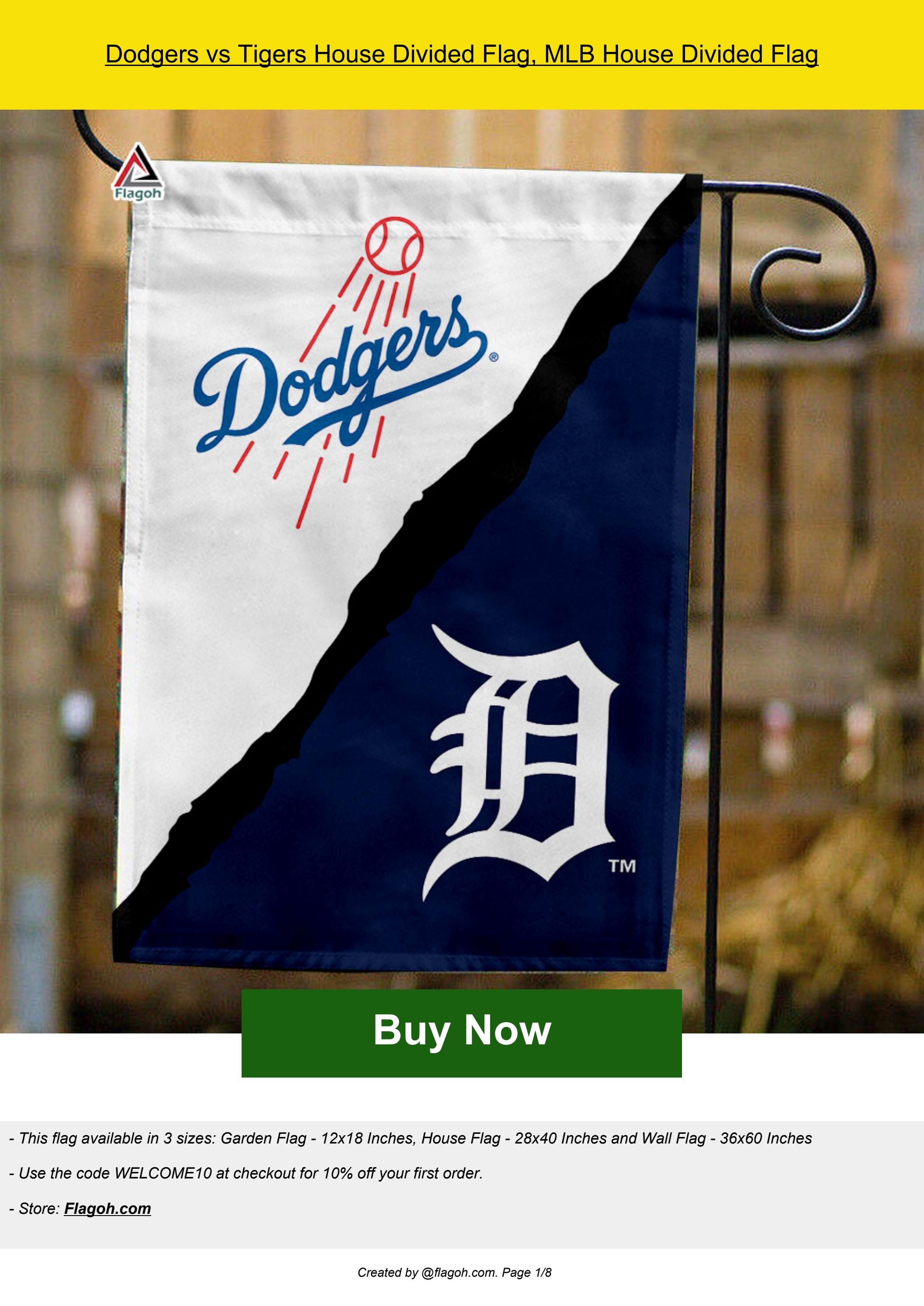 Dodgers vs Tigers House Divided Flag, MLB House Divided Flag by flagoh ...
