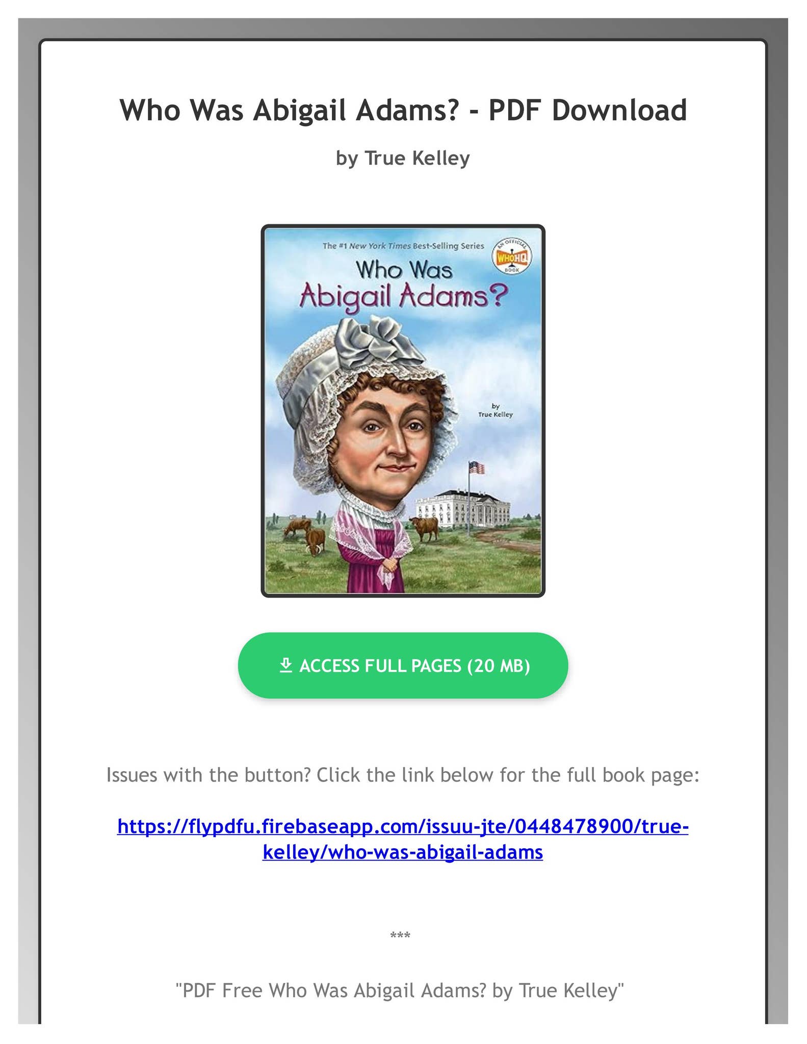 PDF Free Who Was Abigail Adams? by True Kelley by TeresaStarkel - Issuu