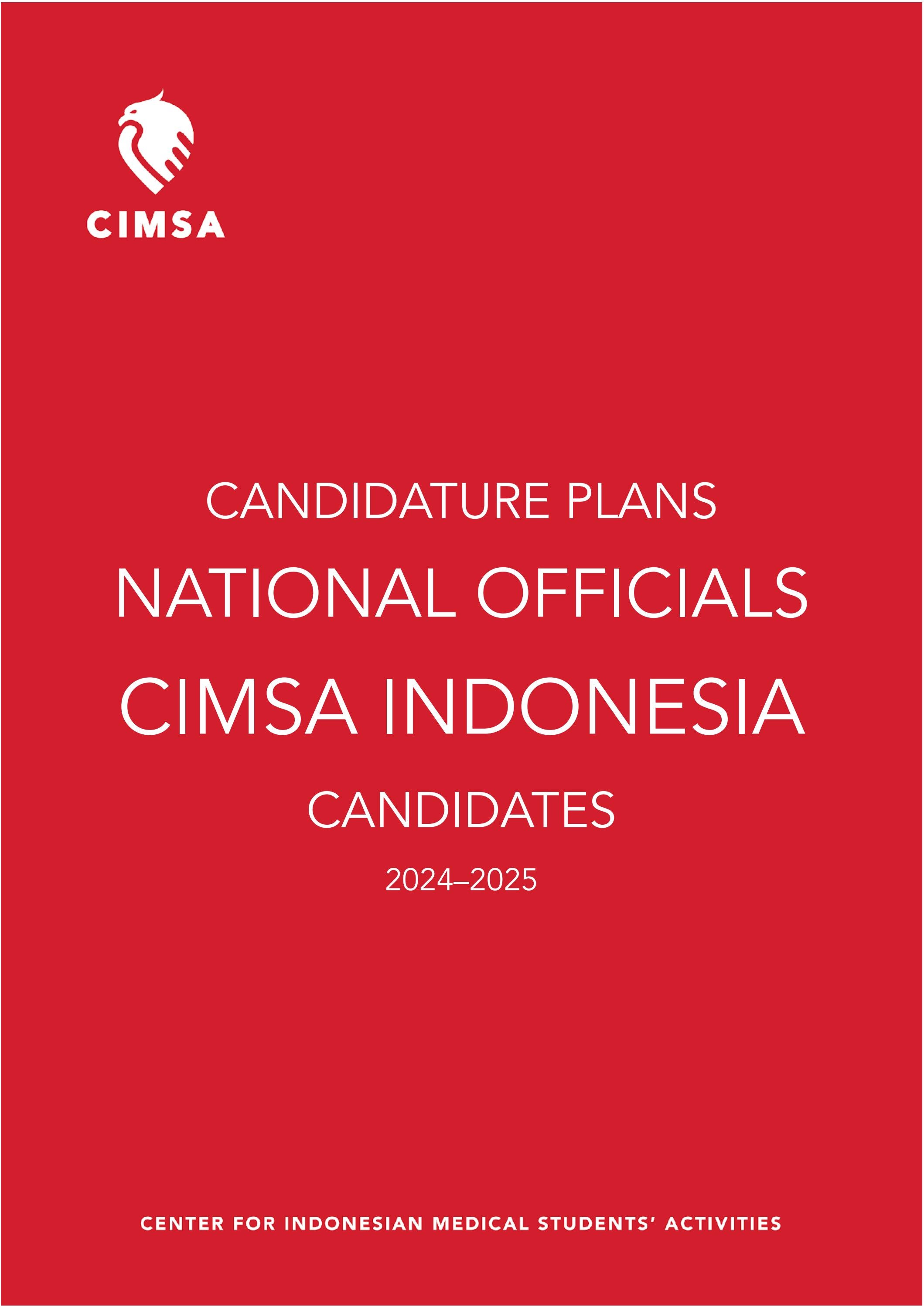 Candidature Plan: CIMSA National Officials Candidates 2024-2024 by ...