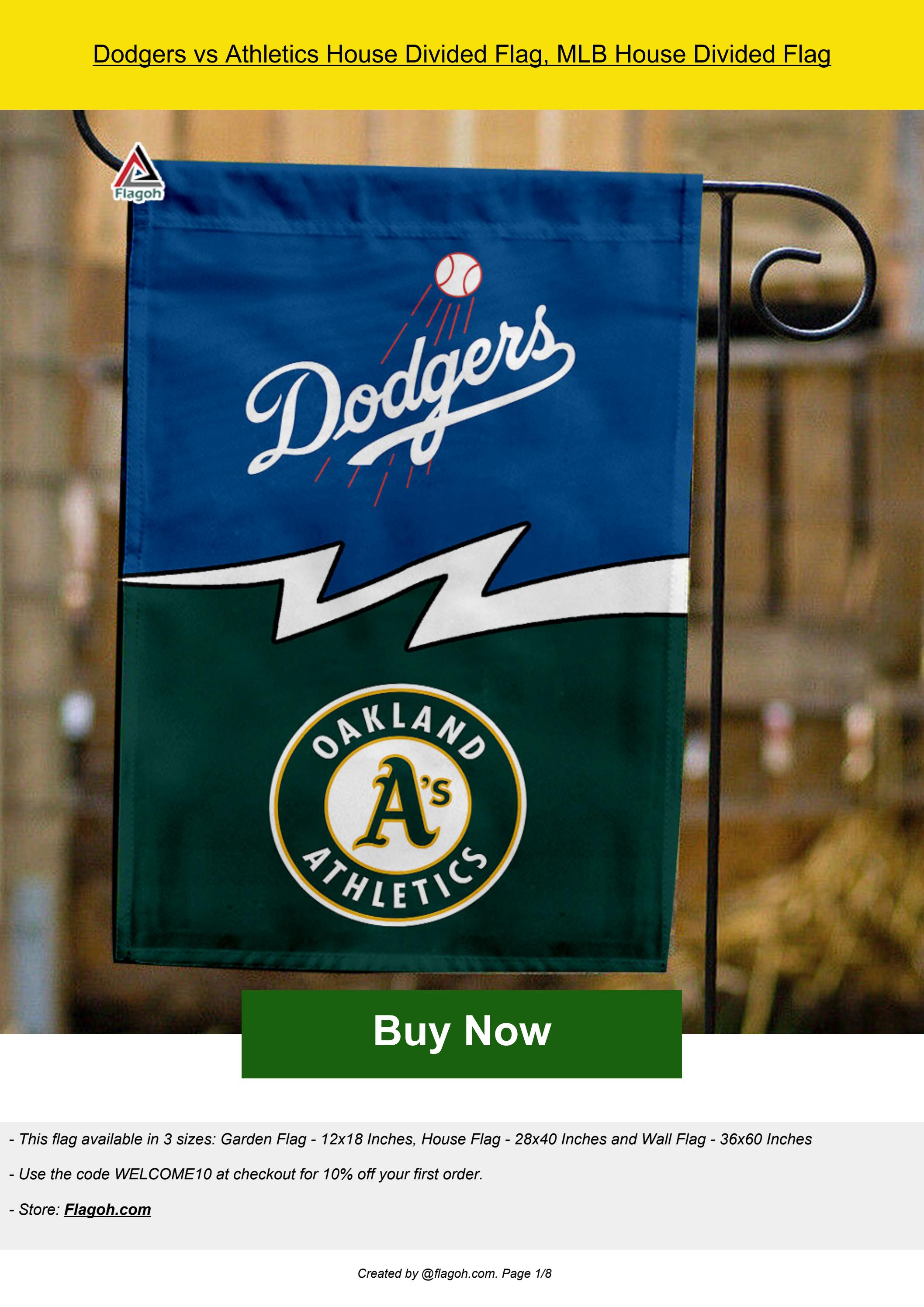 Dodgers vs Athletics House Divided Flag, MLB House Divided Flag by ...