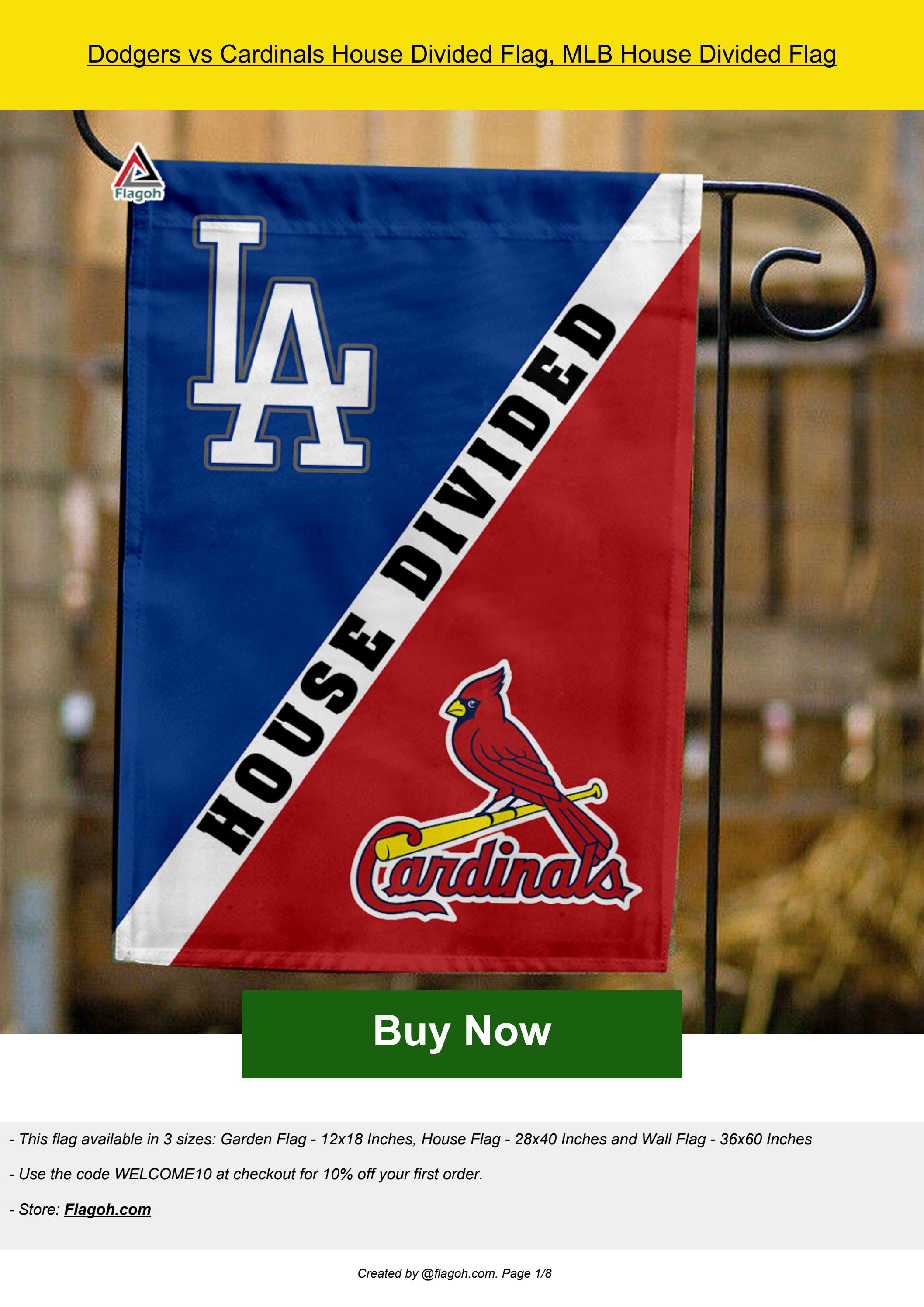 Dodgers vs Cardinals House Divided Flag, MLB House Divided Flag by ...