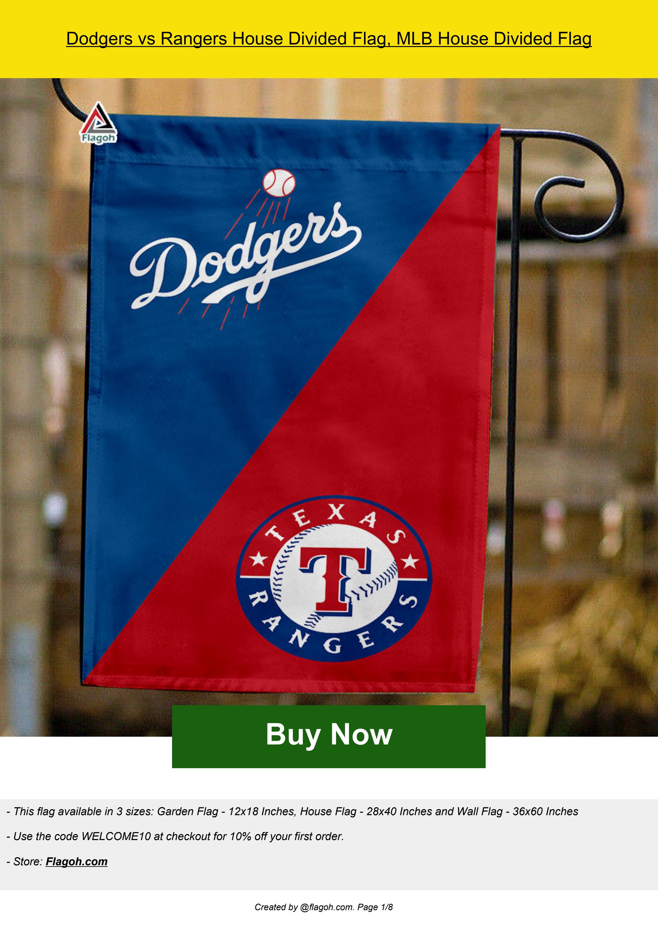 Dodgers vs Rangers House Divided Flag, MLB House Divided Flag by flagoh ...