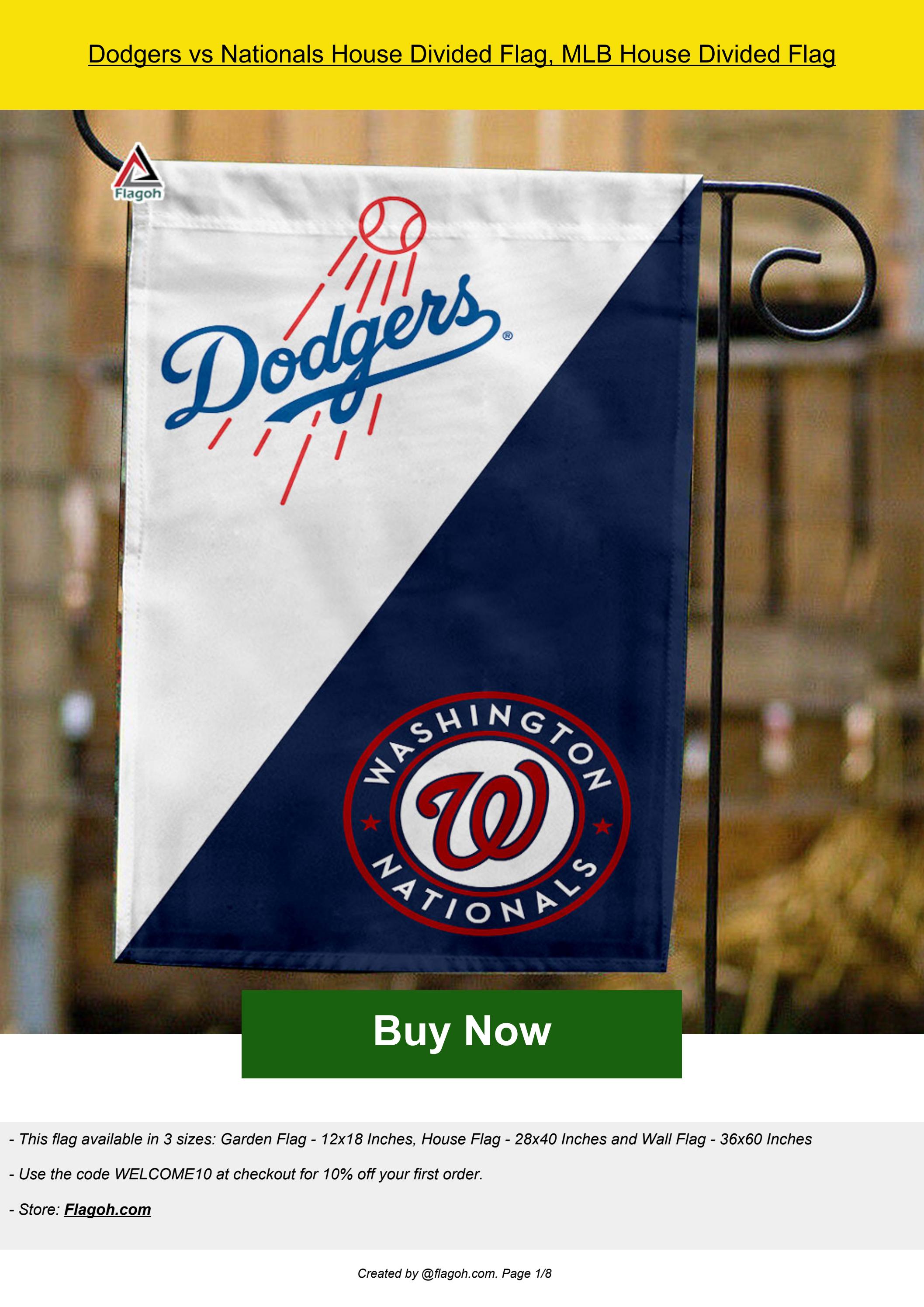 Dodgers vs Nationals House Divided Flag, MLB House Divided Flag by ...