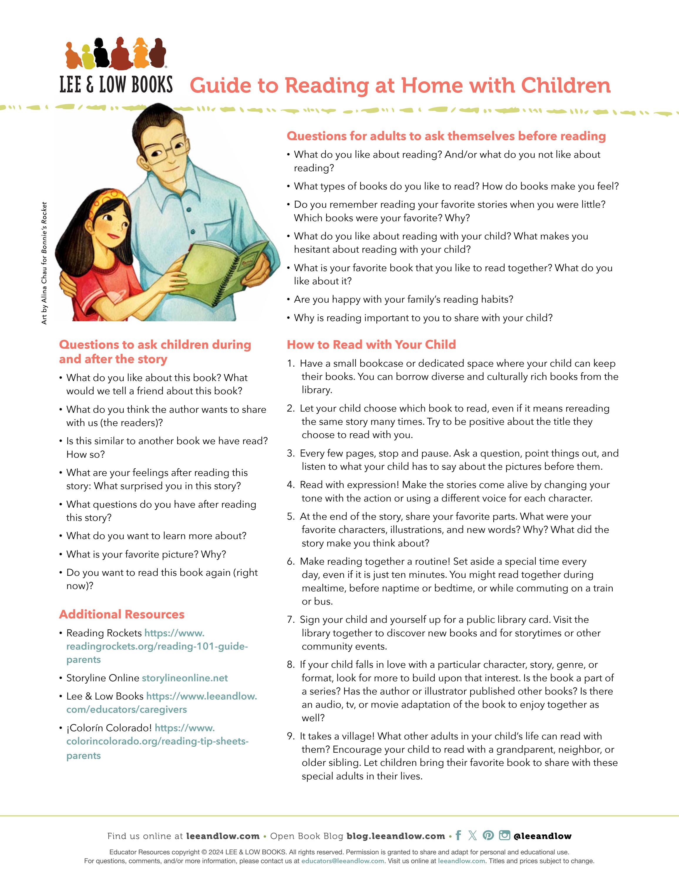 Guide to Reading at Home with Children / Guia de Lee & Low Books para ...