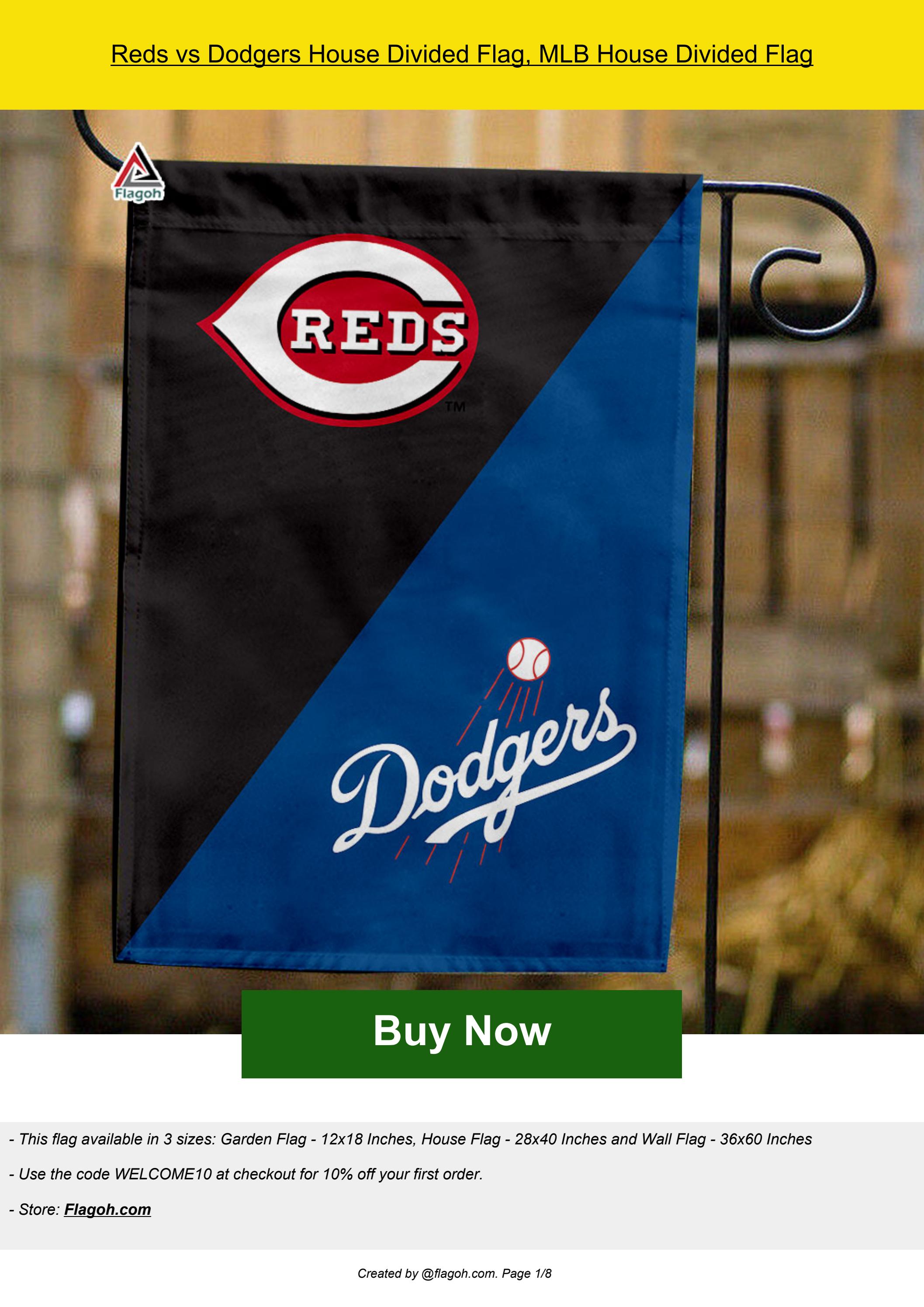 Reds vs Dodgers House Divided Flag, MLB House Divided Flag by flagoh ...