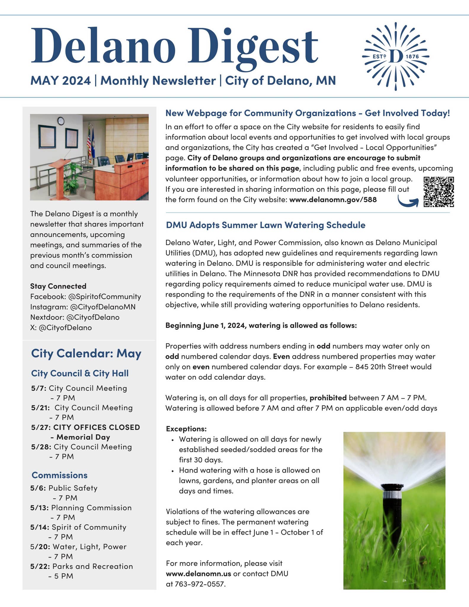 Delano Digest - May 2024 by cityofdelanomn - Issuu