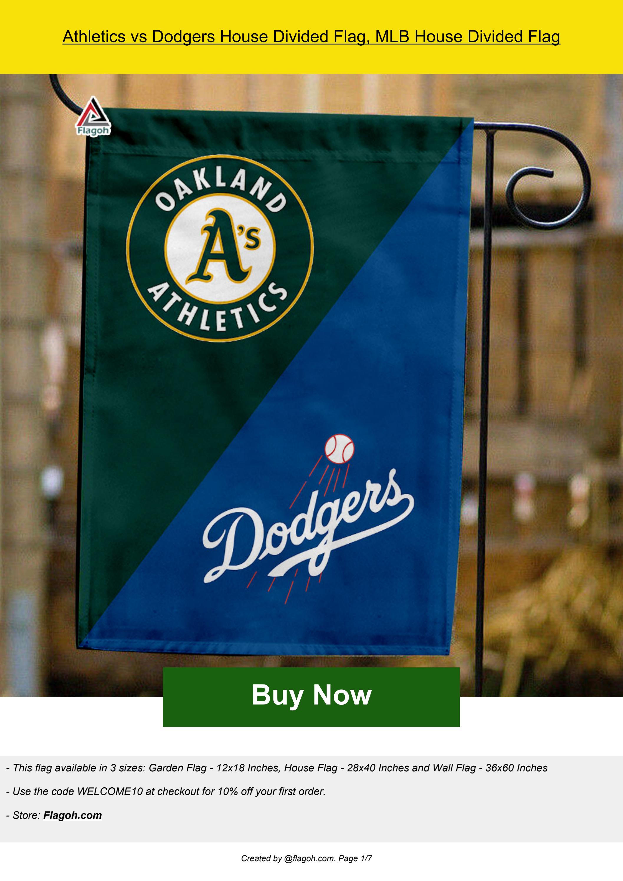 Athletics vs Dodgers House Divided Flag, MLB House Divided Flag by ...