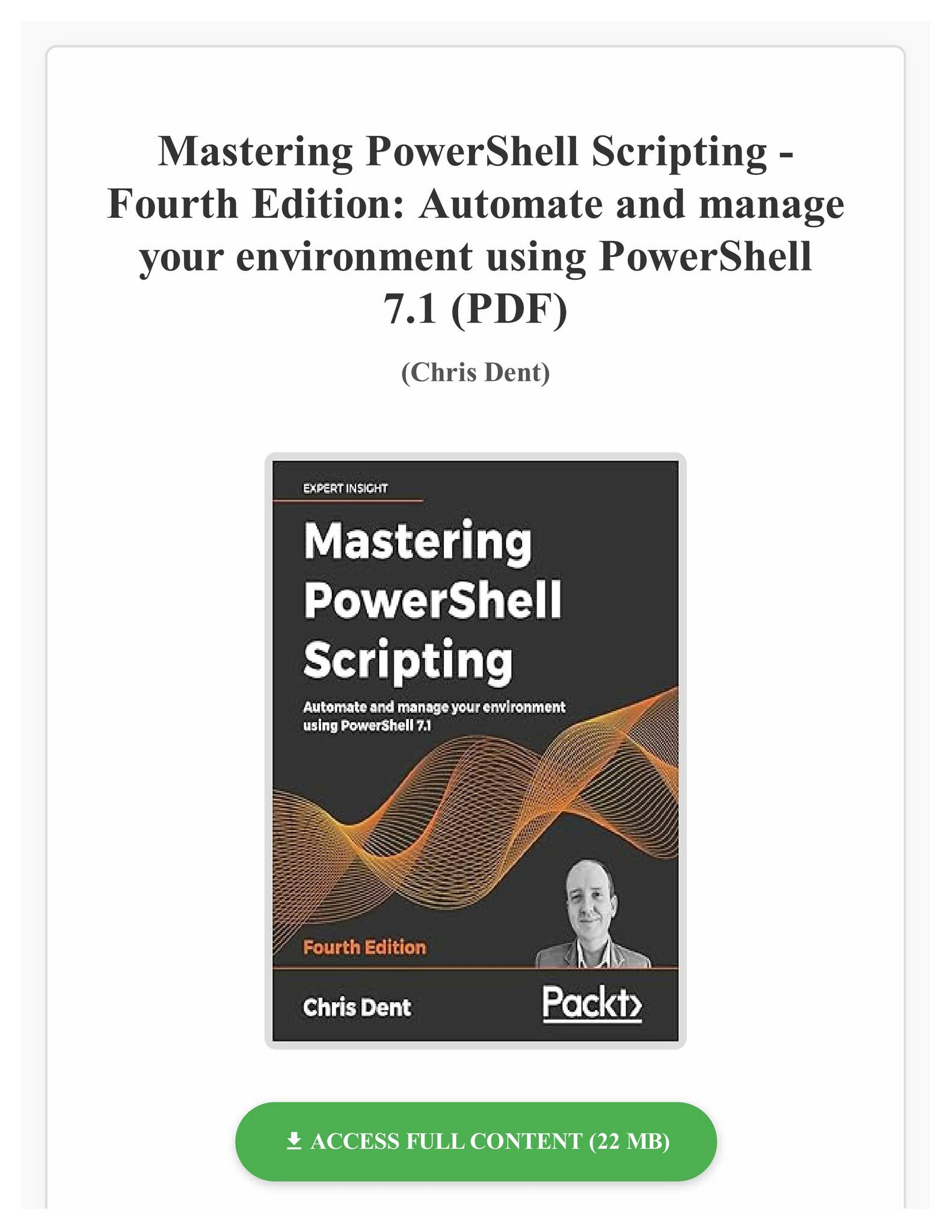 EBOOK Mastering PowerShell Scripting - Fourth Edition: Automate and manage your environment ...