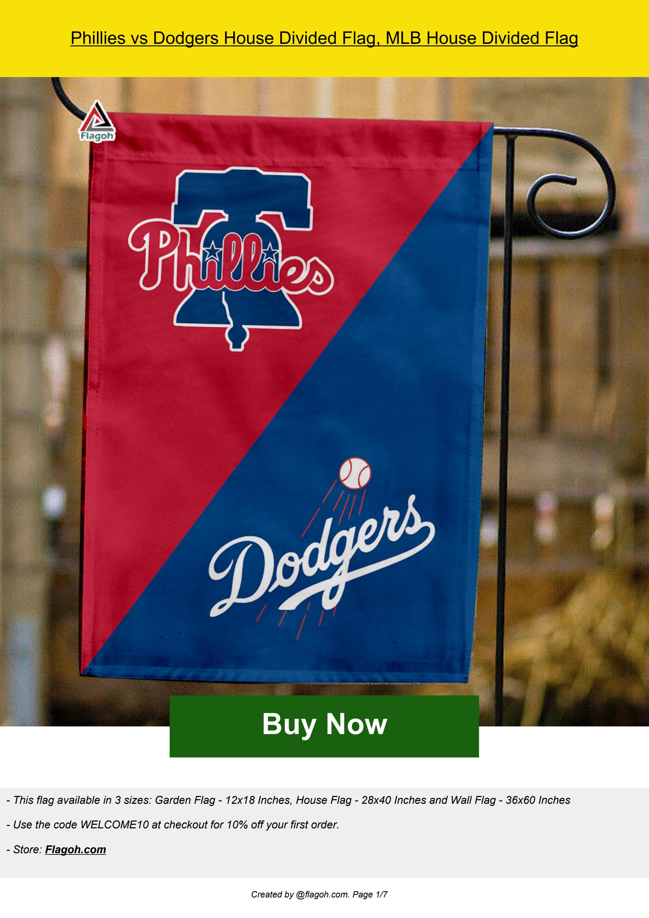 Phillies vs Dodgers House Divided Flag, MLB House Divided Flag by ...