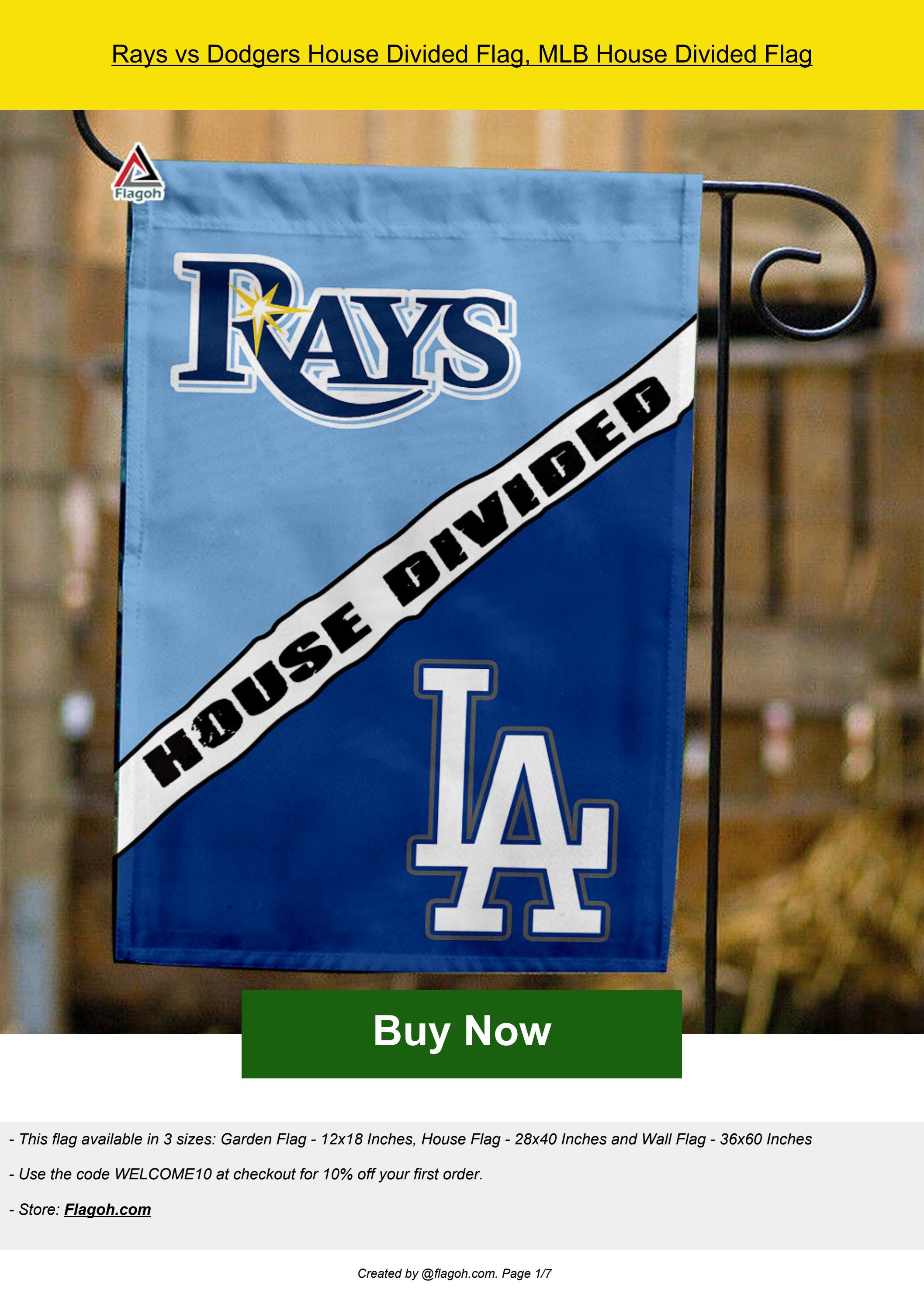 Rays vs Dodgers House Divided Flag, MLB House Divided Flag by flagoh ...