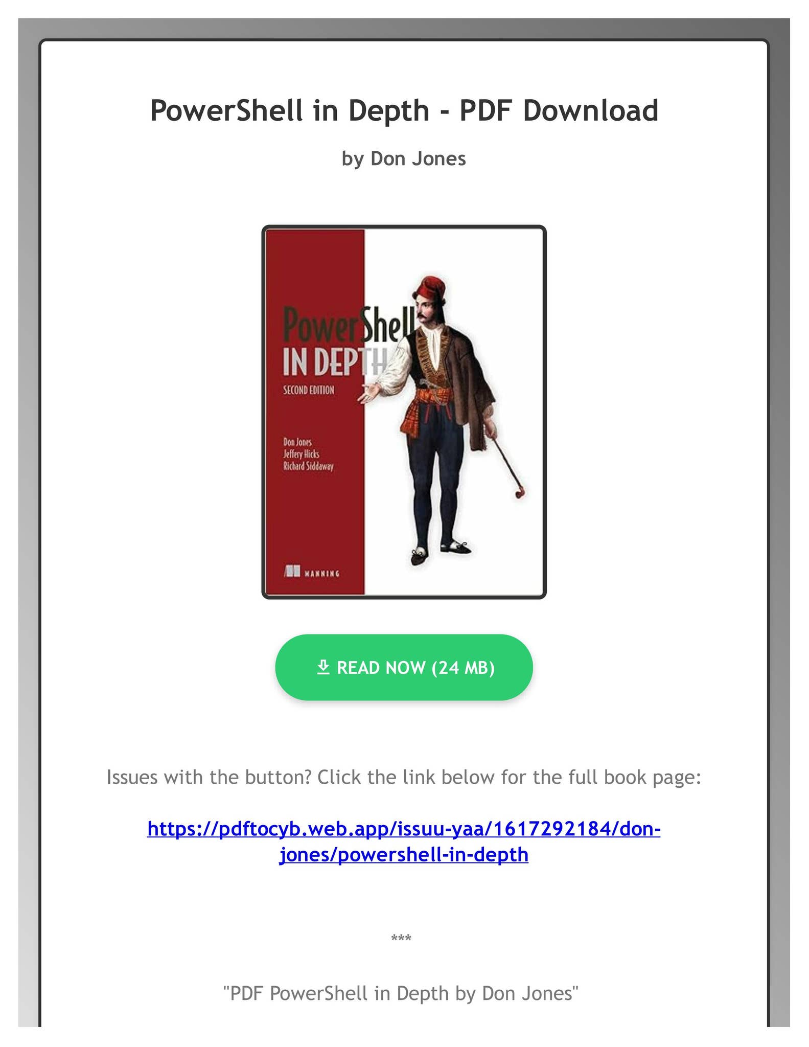 PDF PowerShell in Depth by Don Jones by MossieBorergw - Issuu