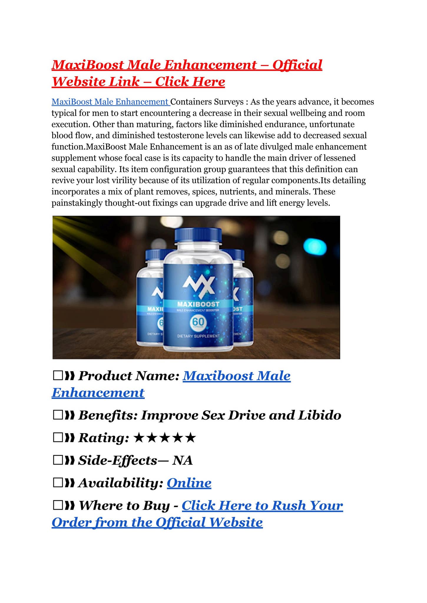 Maxiboost Male Enhancement - Price, Benefits, Ingredients, & Reviews by ...