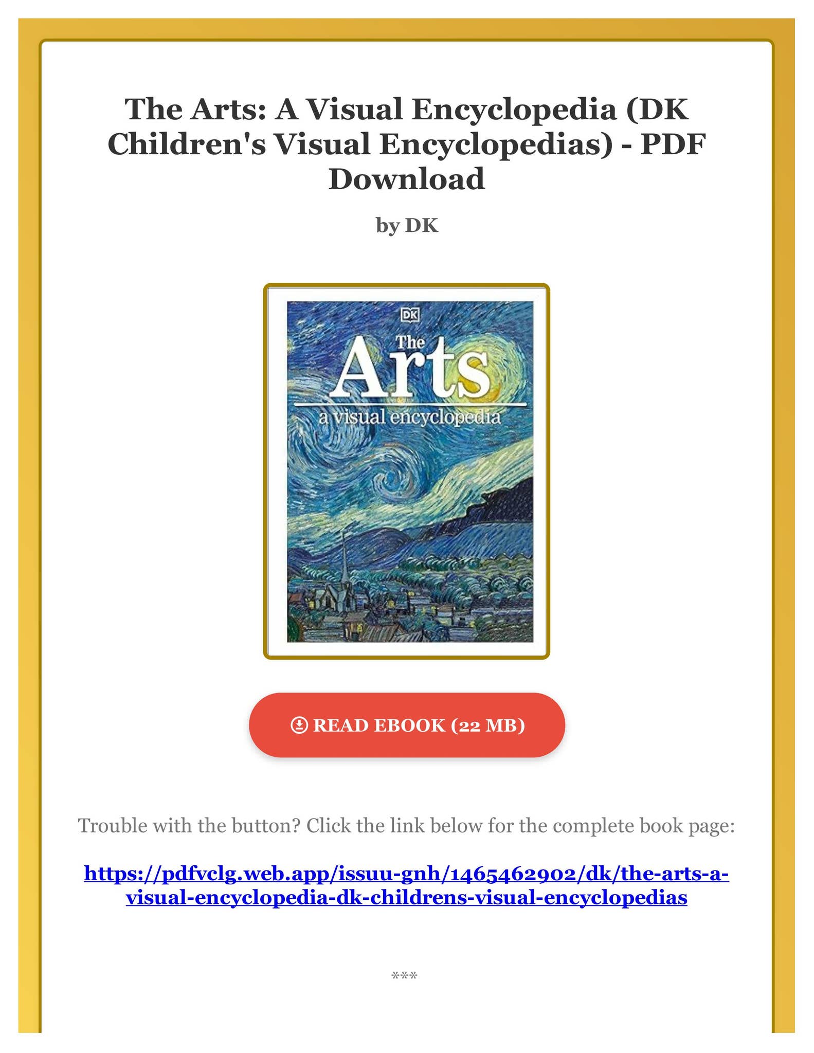 PDF Free The Arts: A Visual Encyclopedia (DK Children's Visual ...