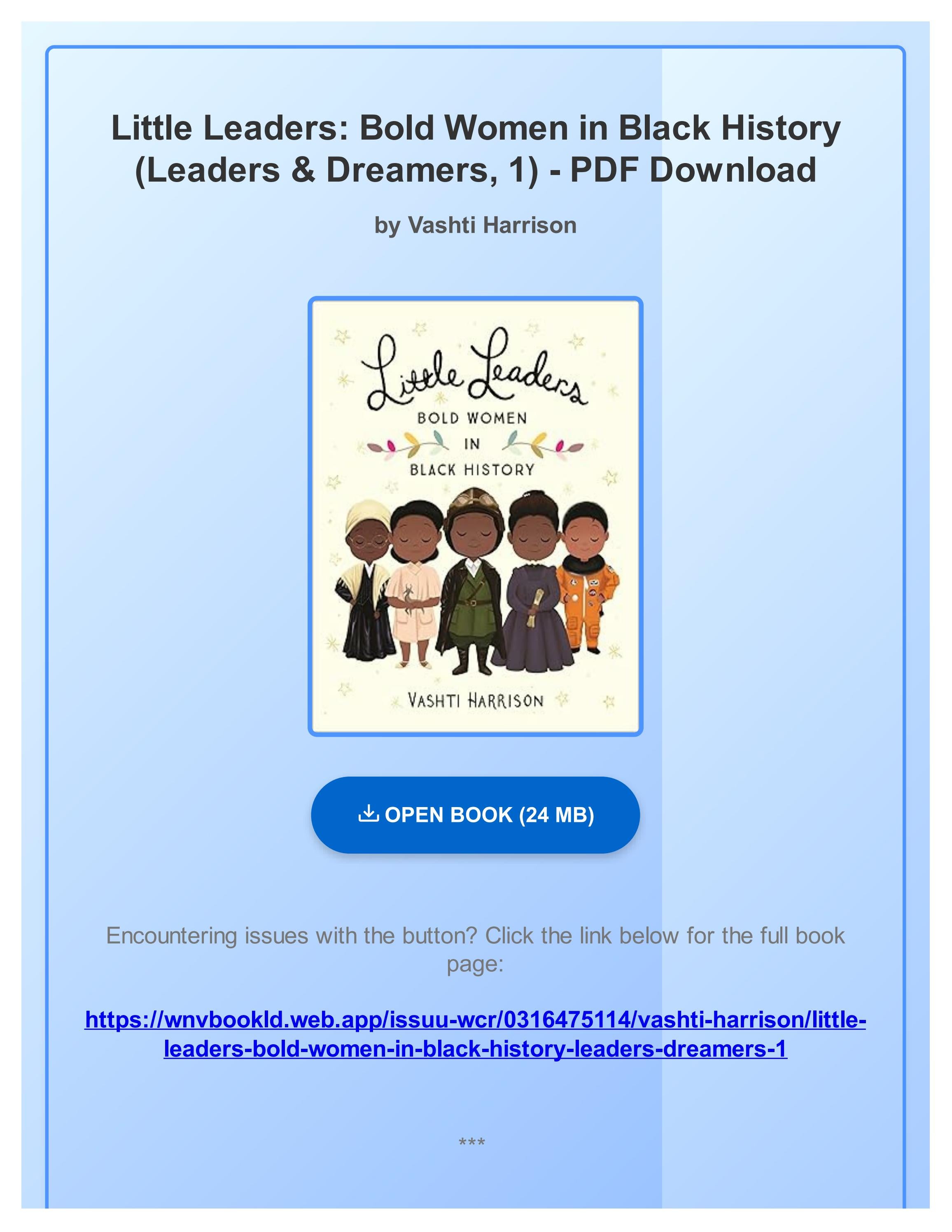 EBOOK Little Leaders: Bold Women in Black History (Leaders & Dreamers ...