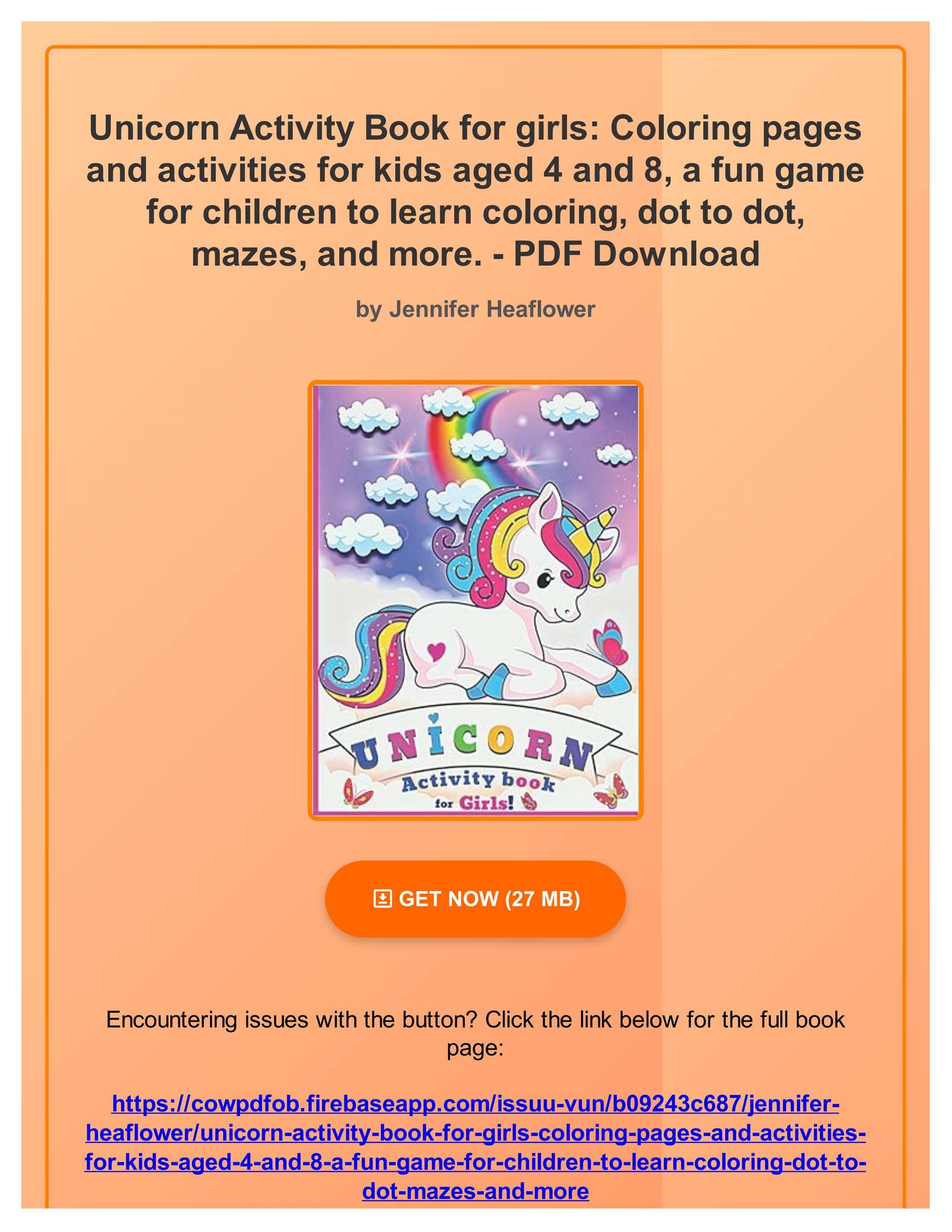 PDF FREE Unicorn Activity Book for girls: Coloring pages and activities ...