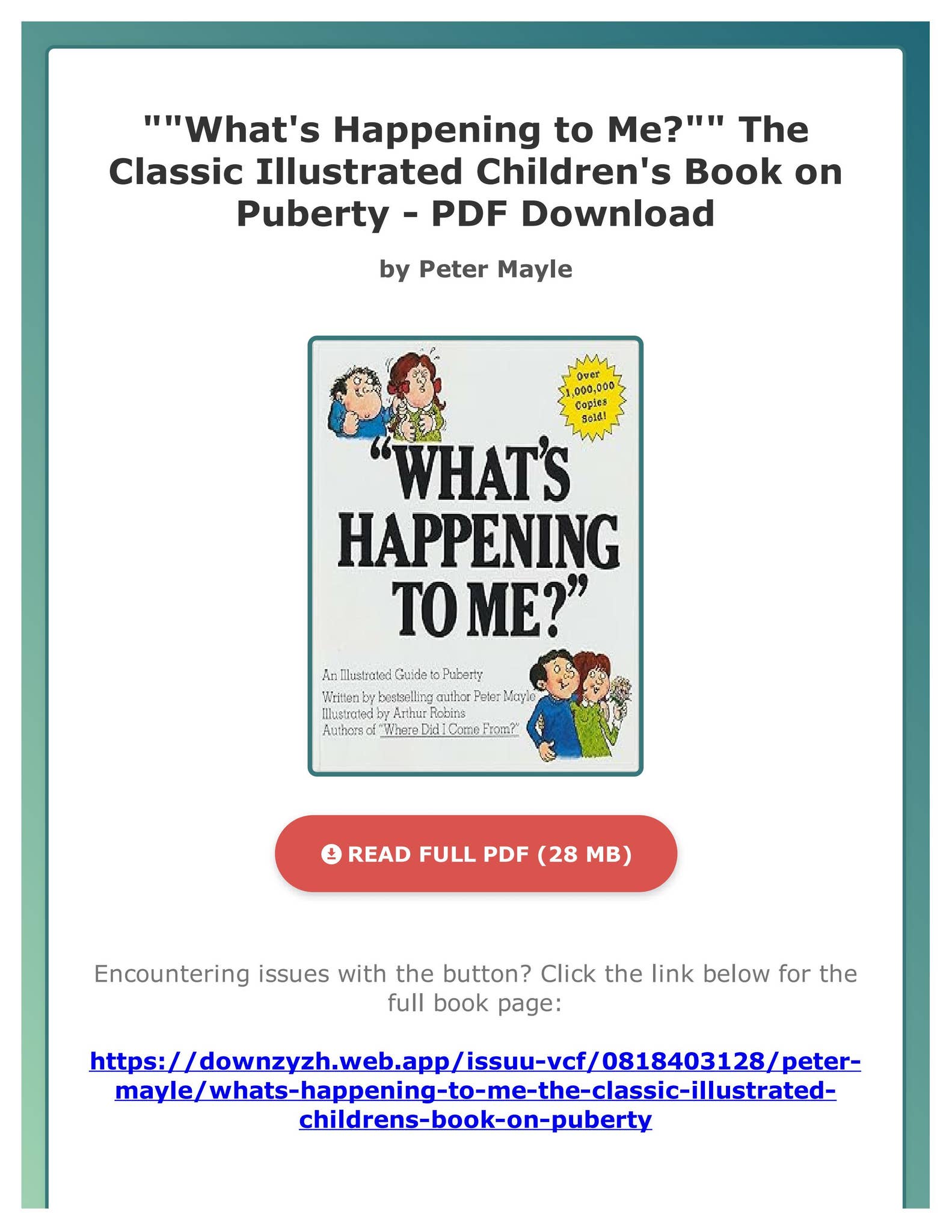 PDF ""What's Happening to Me?"" The Classic Illustrated Children's Book ...