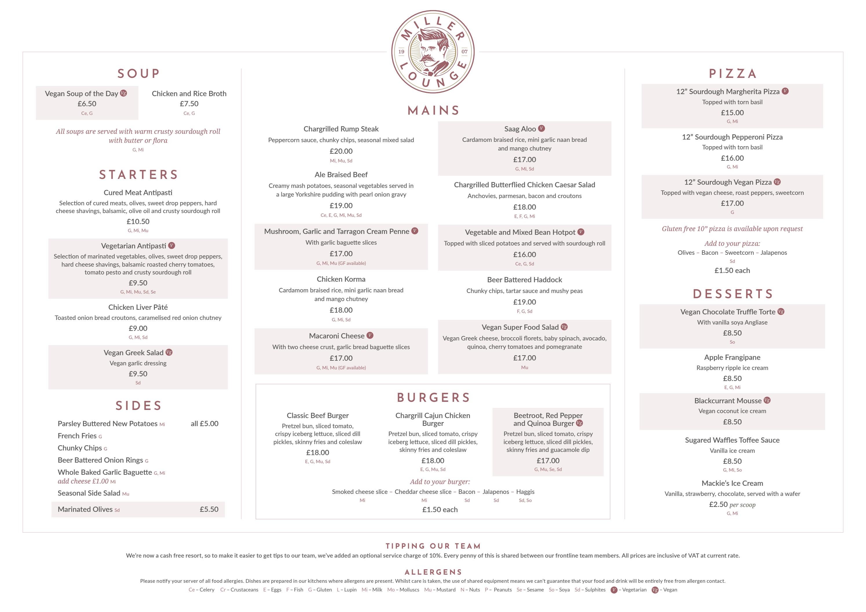 Miller Lounge Main Menu by Crieff Hydro - Issuu