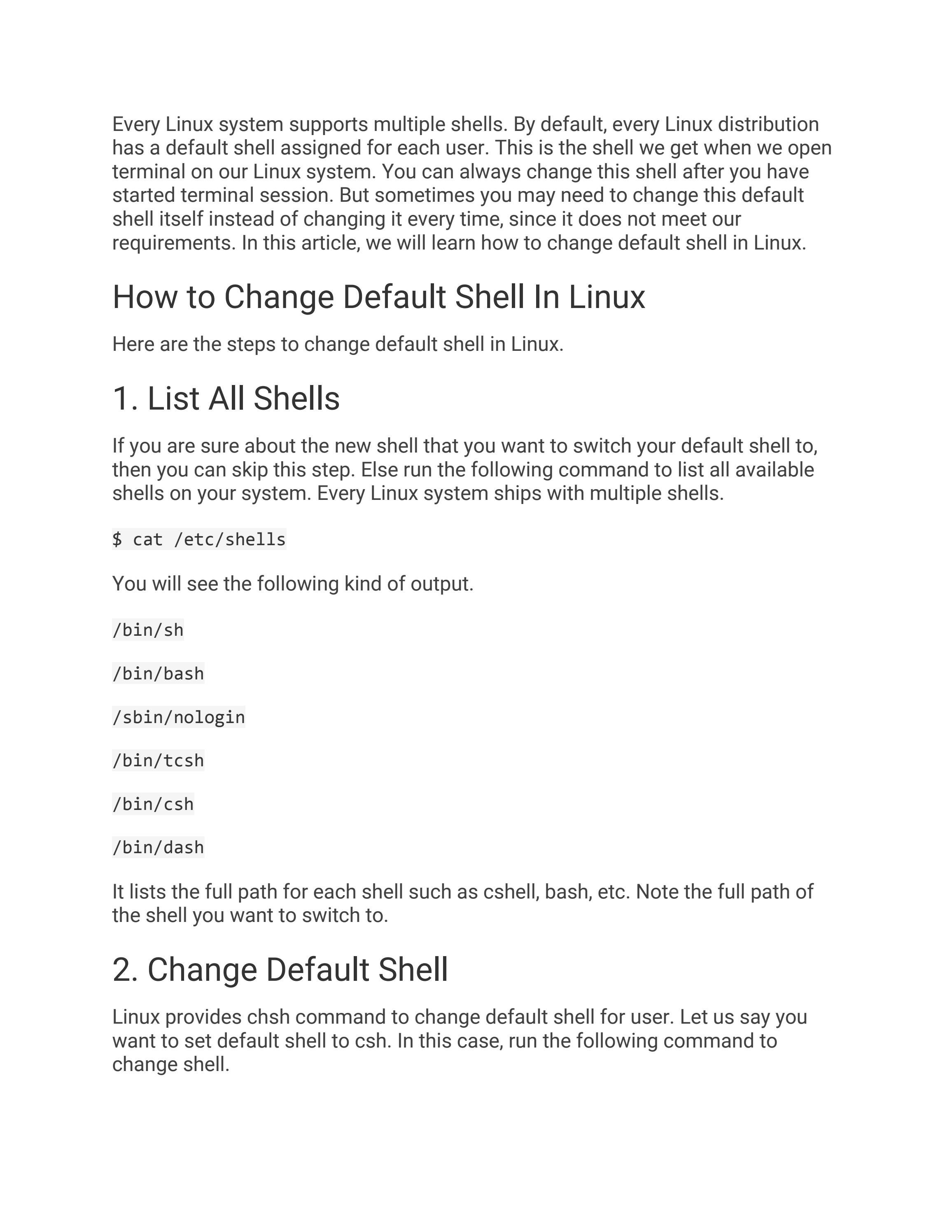 How to Change Default Shell In Linux by Techosha - Issuu
