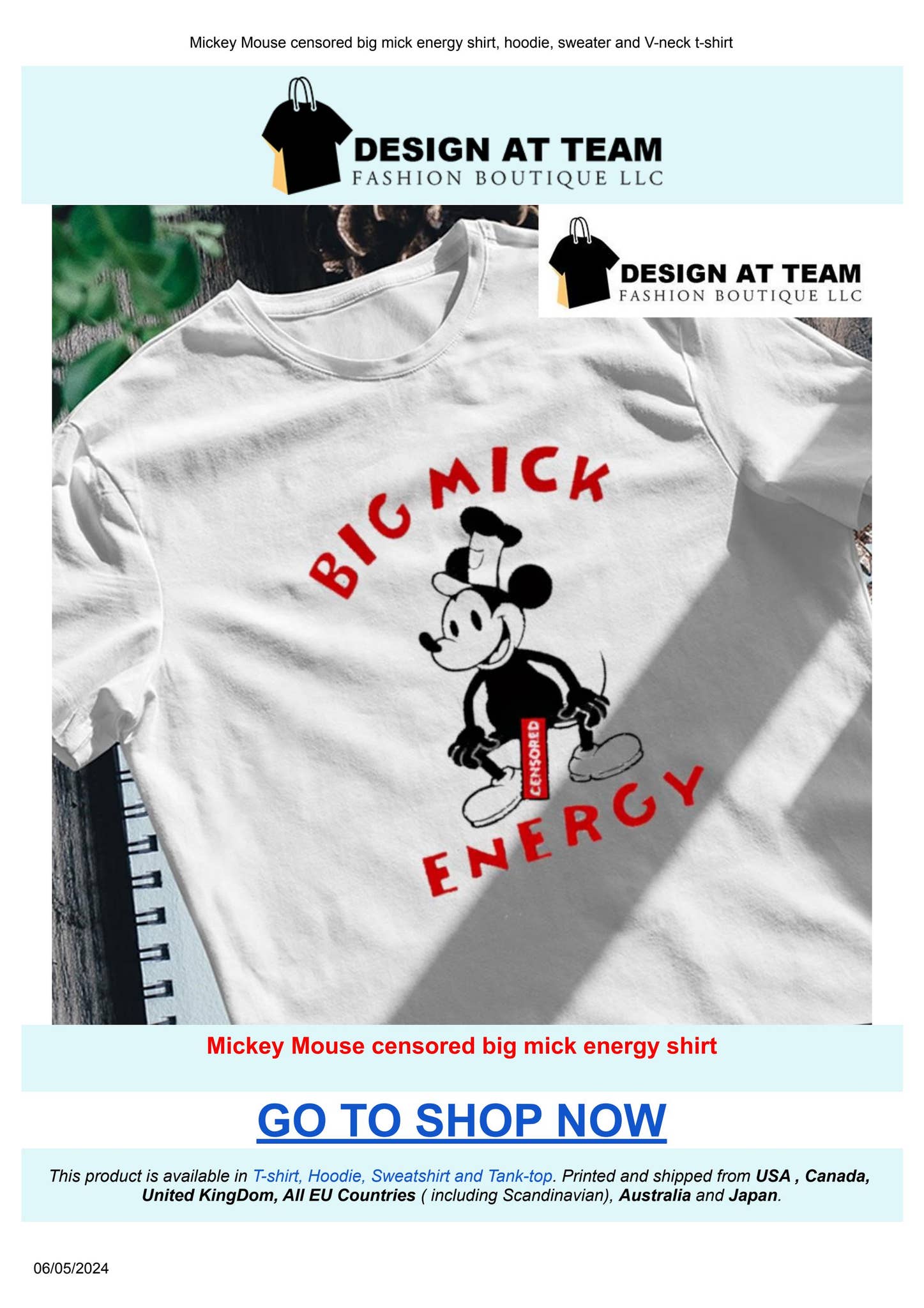 Mickey Mouse censored big mick energy shirt by Design AT Shop - Issuu