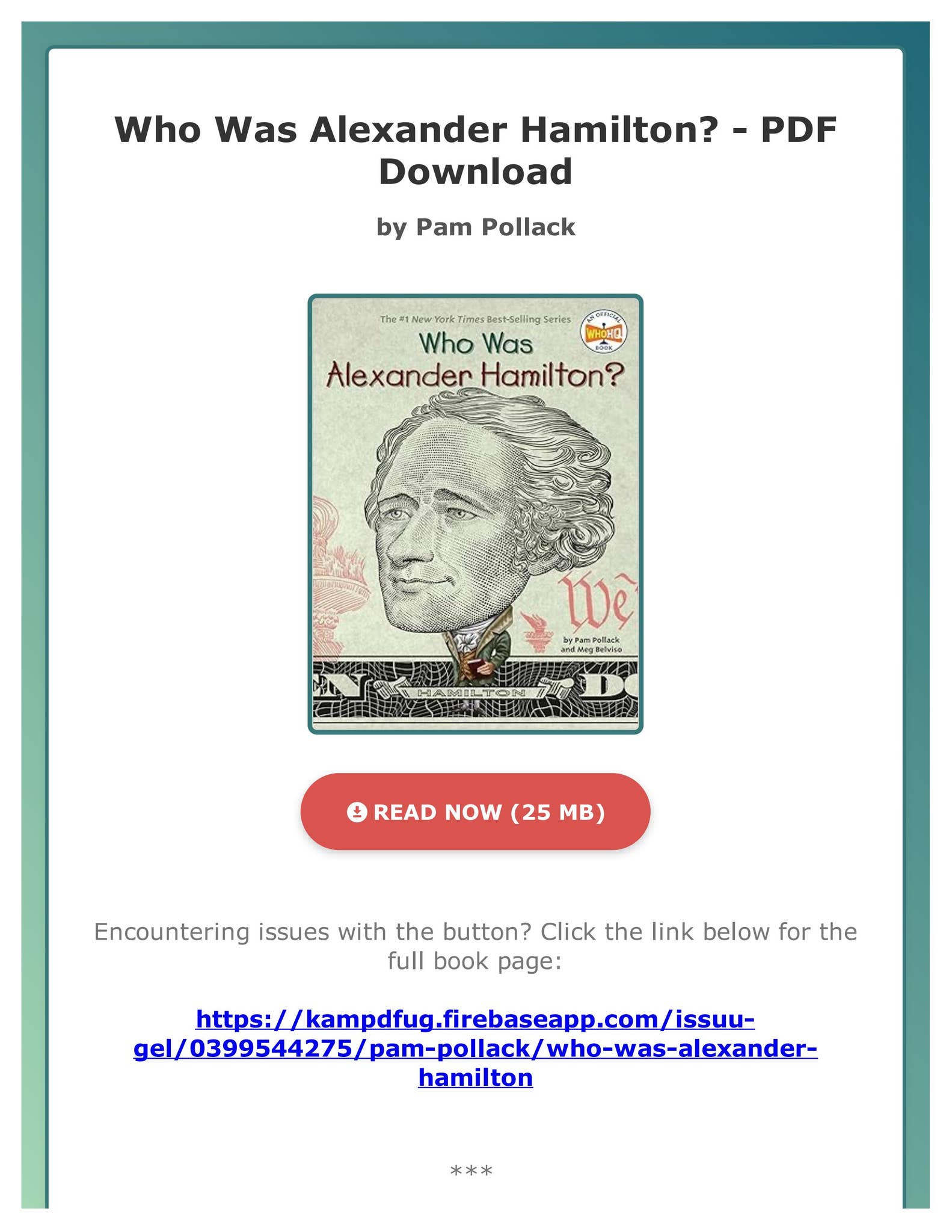 (Free PDF) Who Was Alexander Hamilton? by Pam Pollack by TillmanMDyw ...