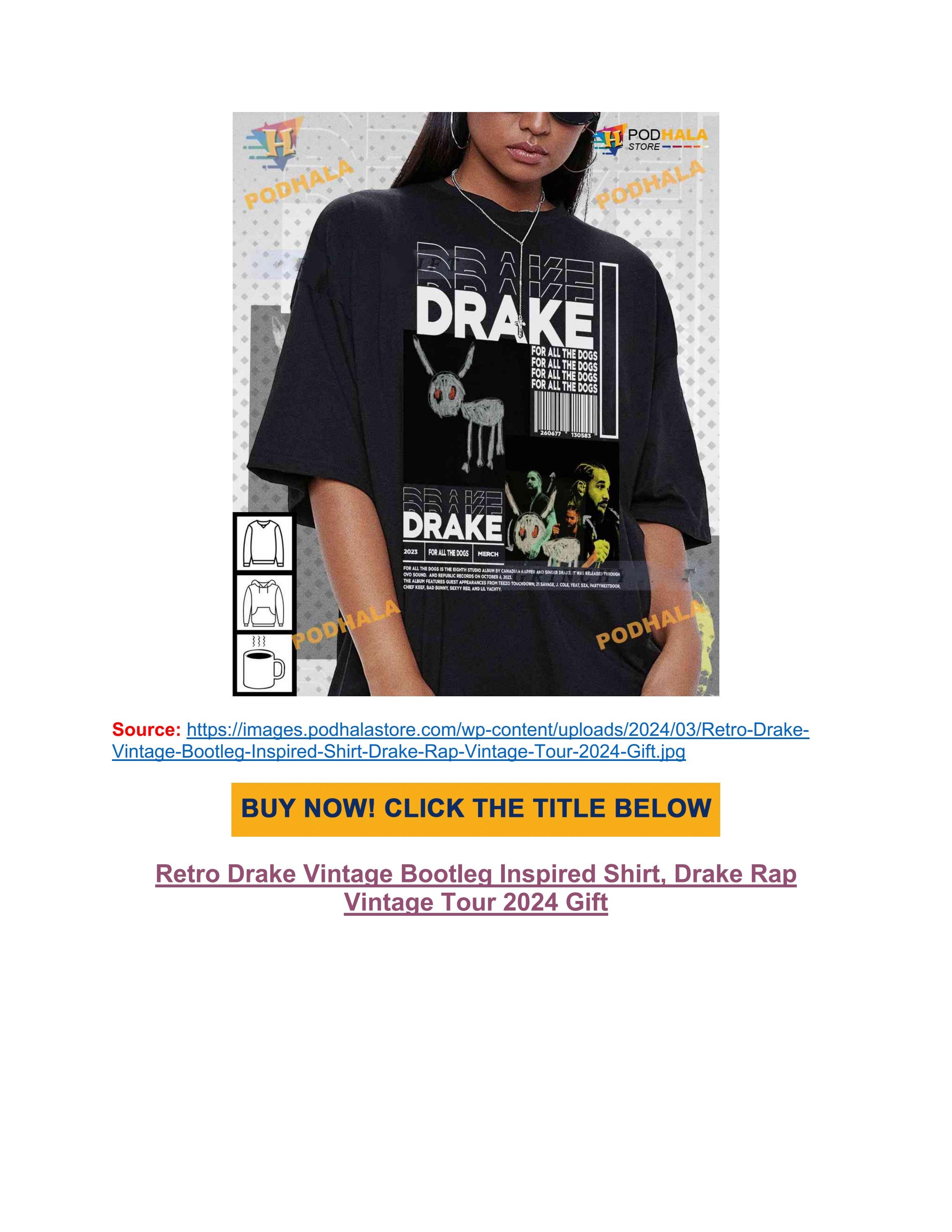 Retro Drake Vintage Bootleg Inspired Shirt, Drake Rap Vintage Tour 2024 ...