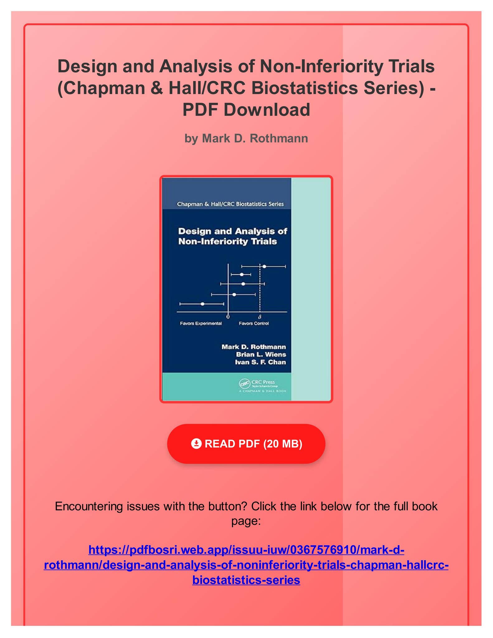 PDF Free Design and Analysis of Non-Inferiority Trials (Chapman & Hall ...