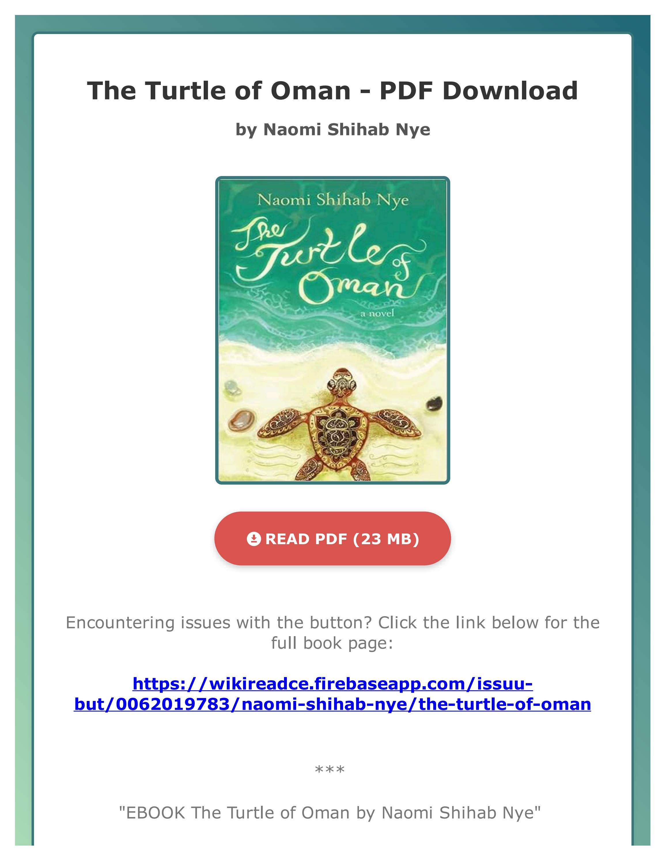 EBOOK The Turtle of Oman by Naomi Shihab Nye by DestinyWolffpk - Issuu