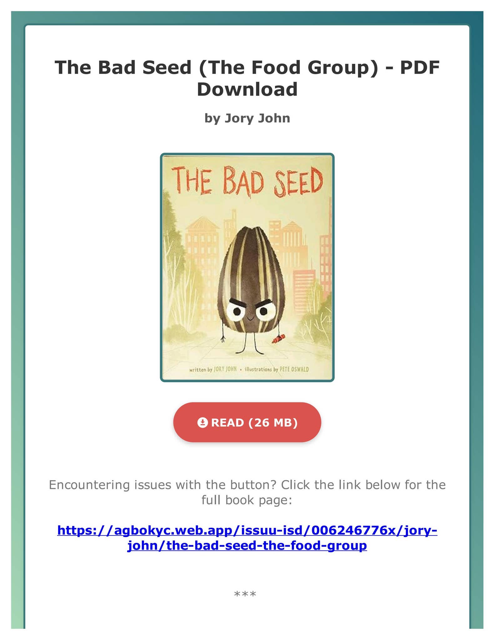 (Download) The Bad Seed (The Food Group) by Jory John by SwiftDVMsq - Issuu