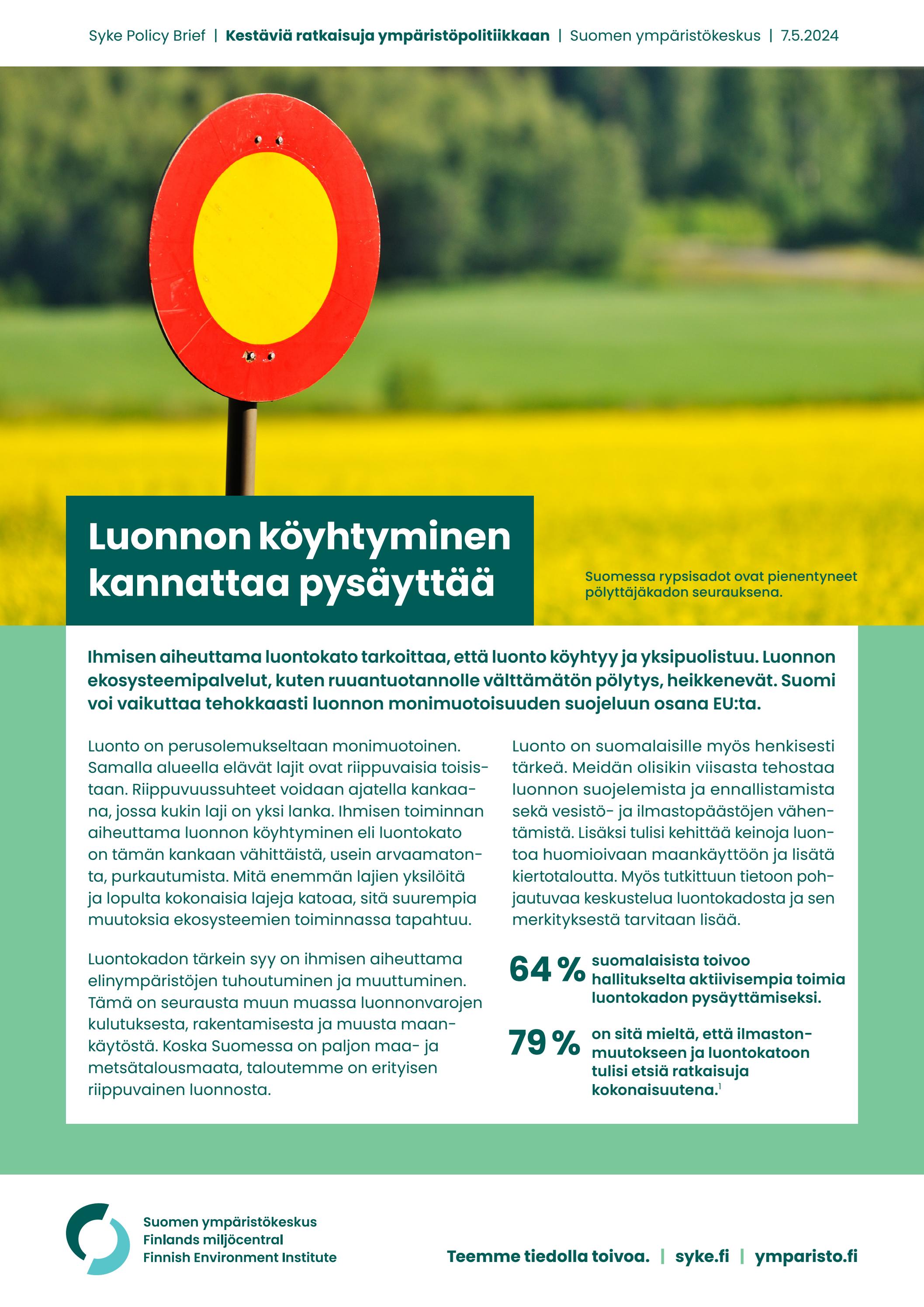 Luonnon köyhtyminen kannattaa pysäyttää by Suomen ympäristökeskus ...