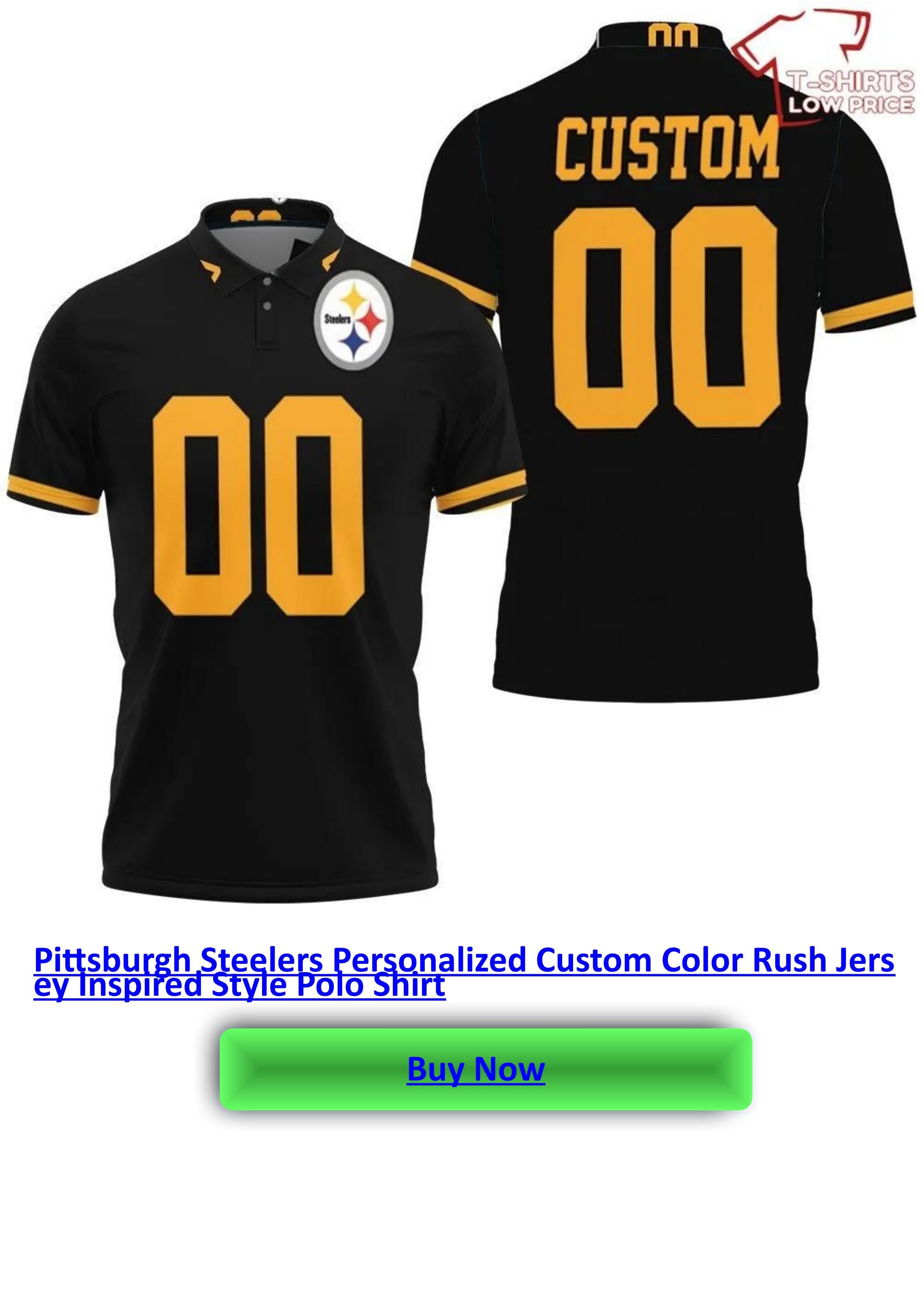 Pittsburgh Steelers Personalized Custom Color Rush Jersey Inspired ...