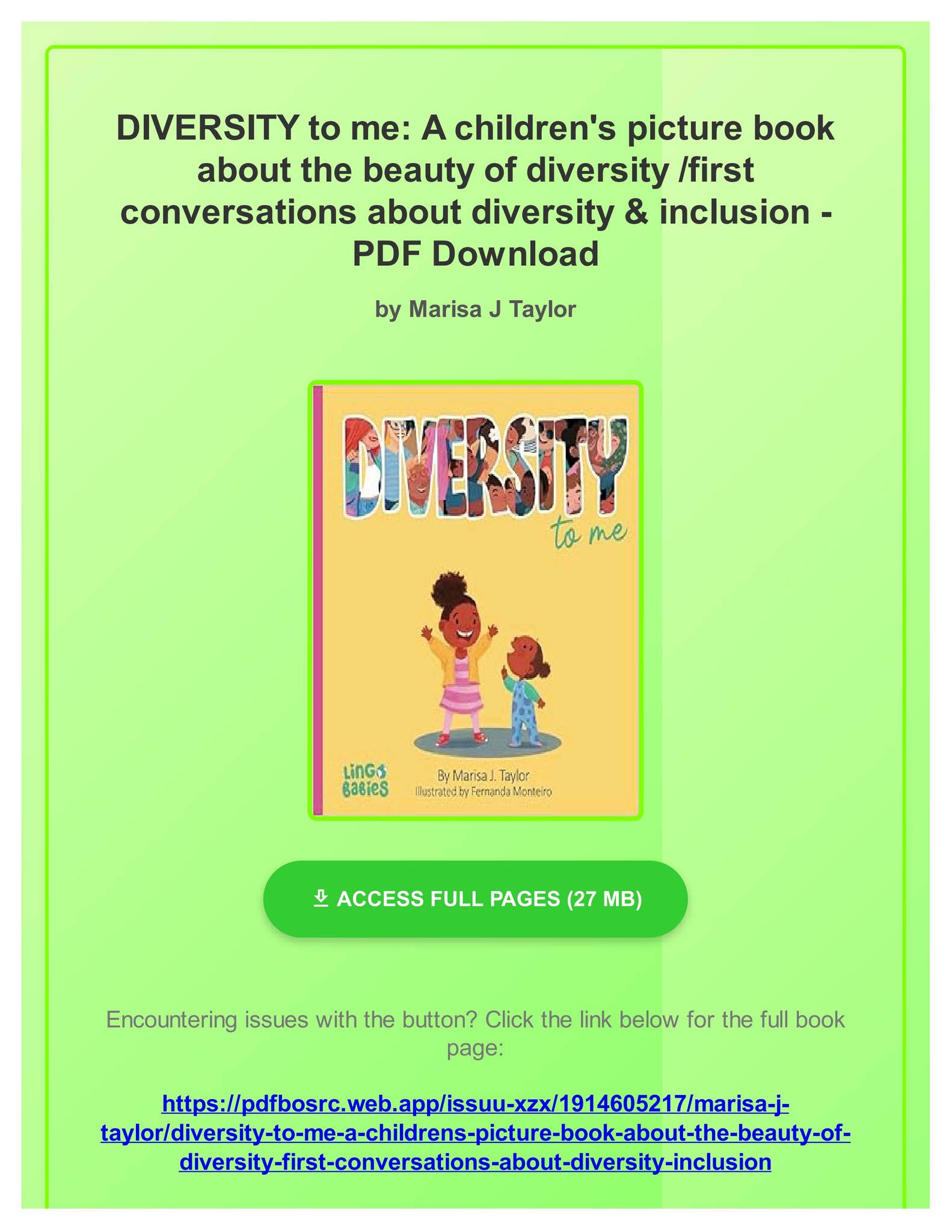 PDF Free DIVERSITY to me: A children's picture book about the beauty of ...