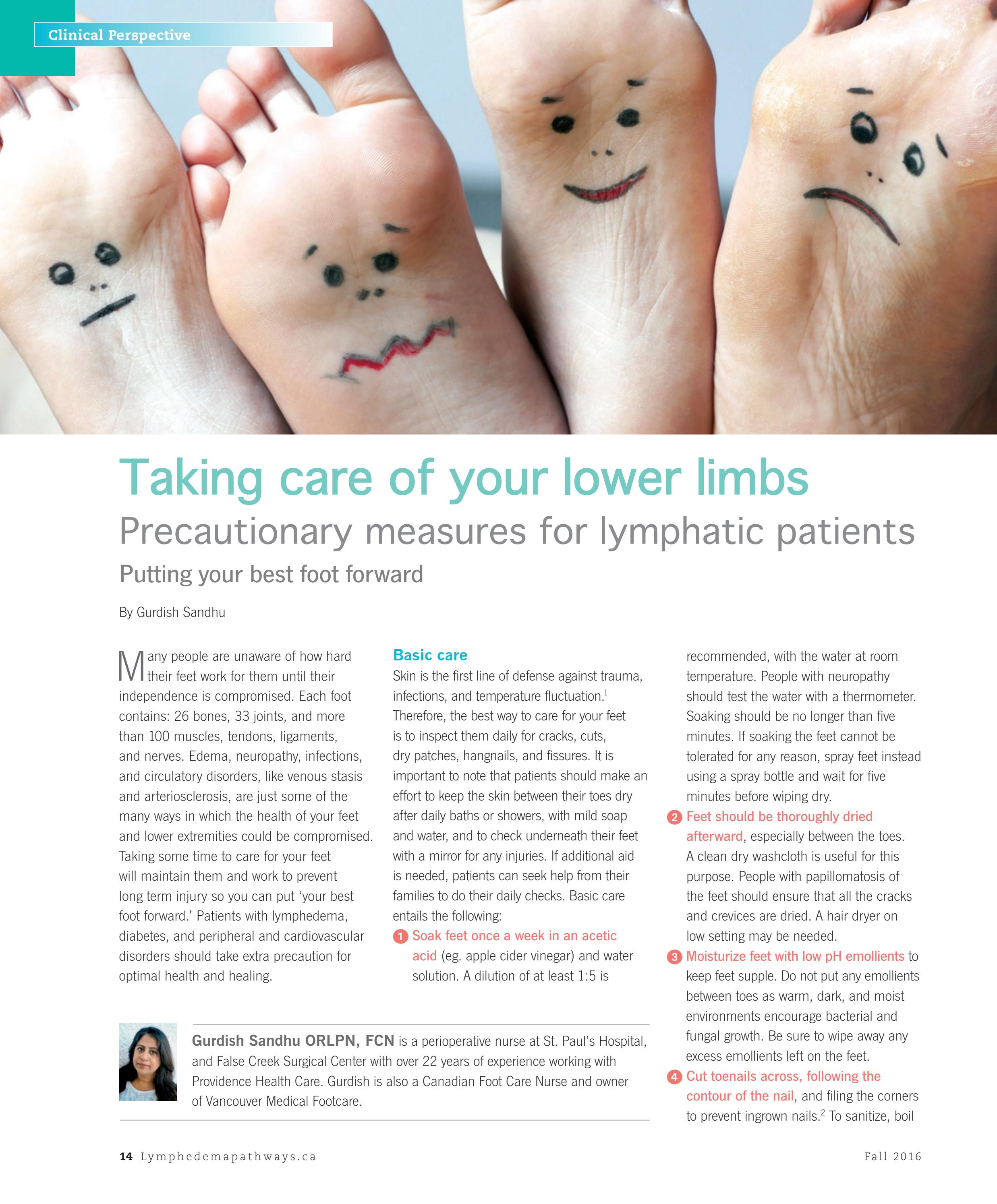 Taking Care of Your Lower Limbs: Precautionary measures for lymphatic ...