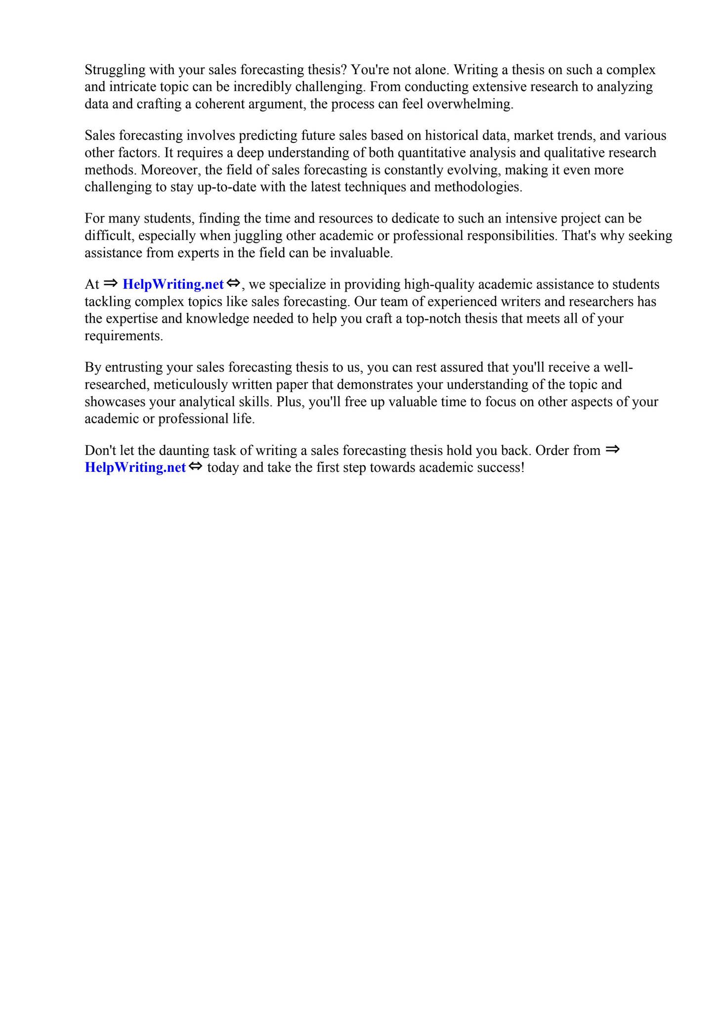 Sales Forecasting Thesis by John Carroll University - Issuu