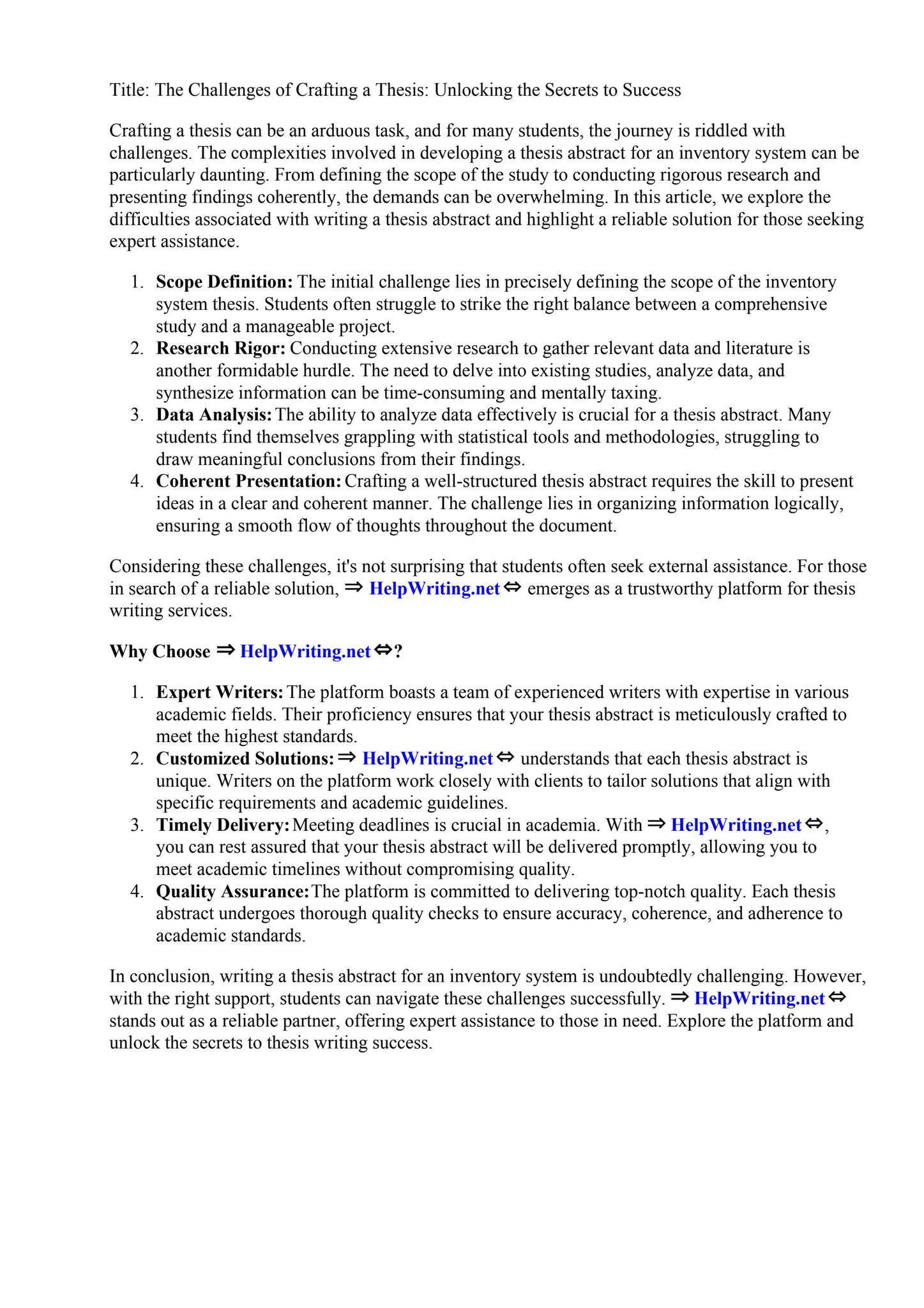 Sample Thesis Abstract Inventory System by Arizona Western College - Issuu