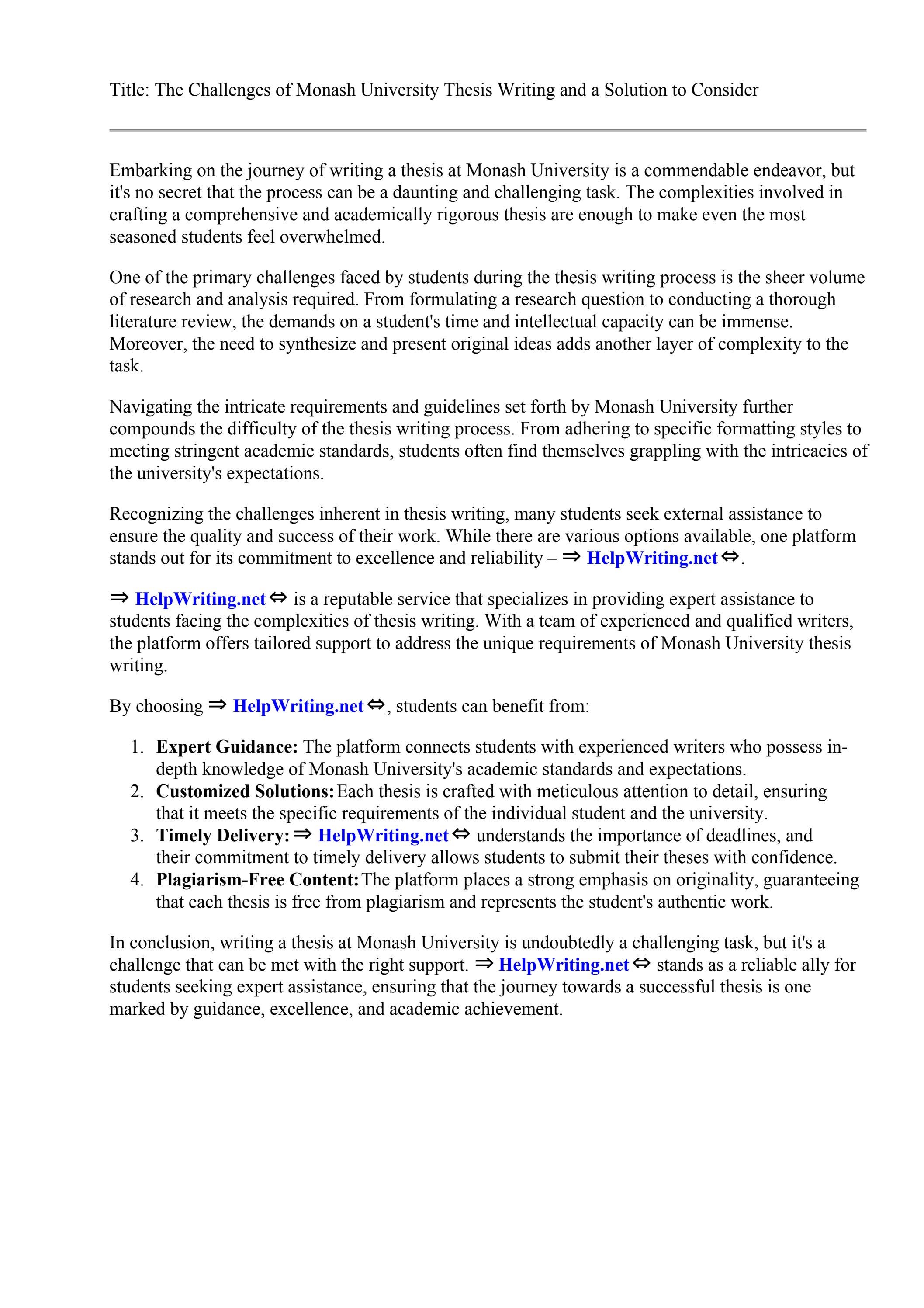 Monash University Thesis Writing by Santa Rosa Junior College - Issuu