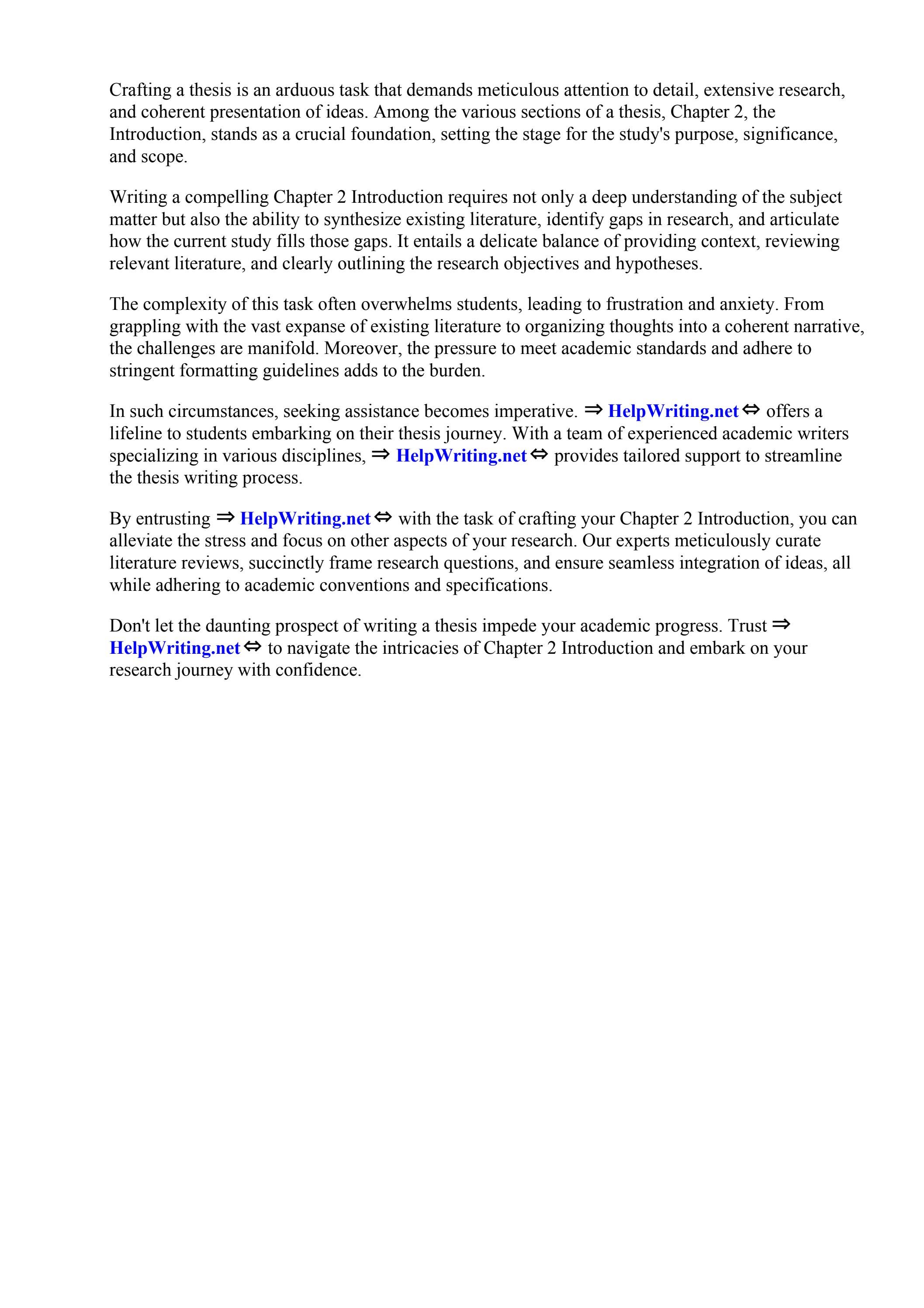 Thesis Chapter 2 Introduction Sample by Henry H. Wells Middle School ...