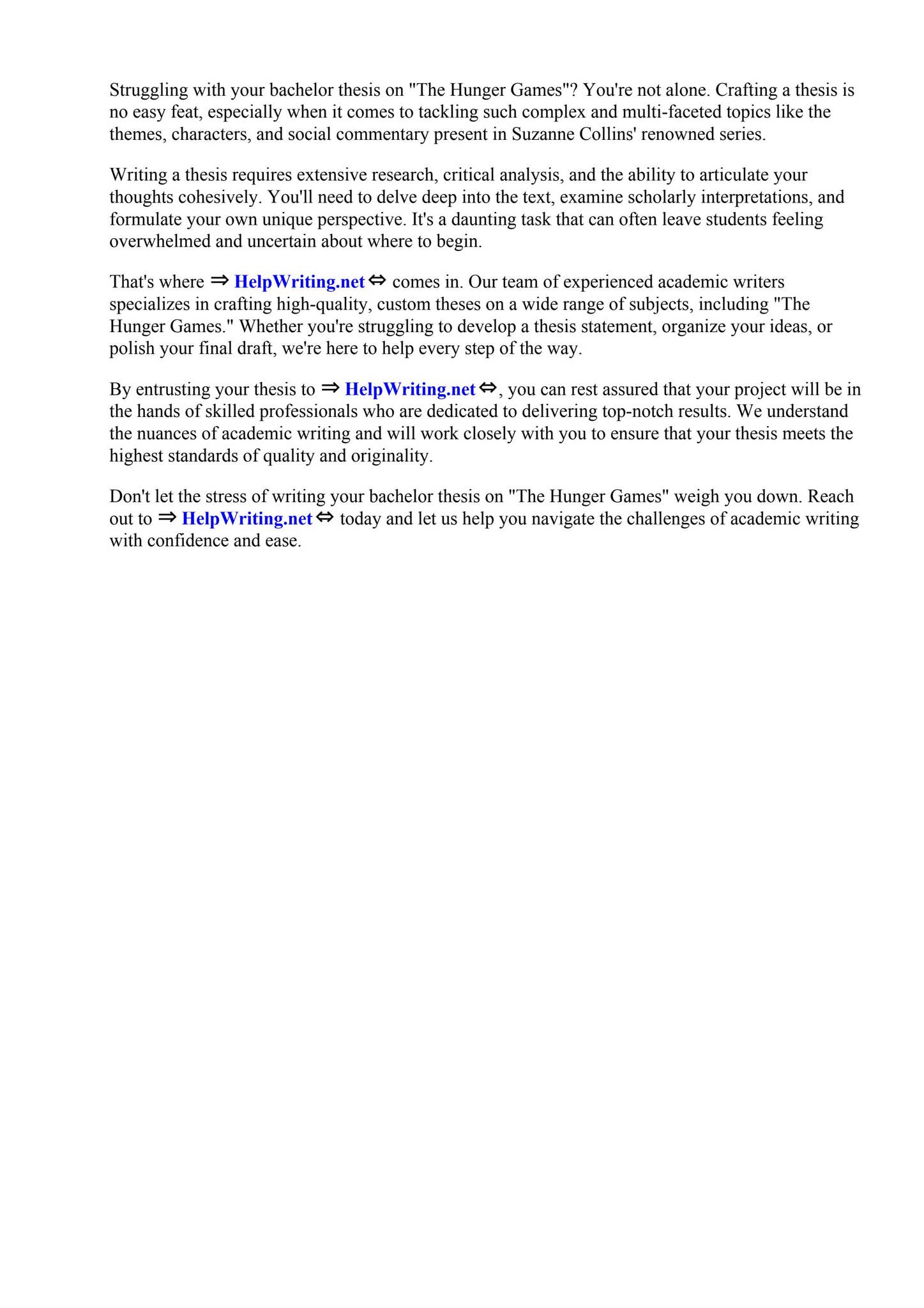 Bachelor Thesis Hunger Games by East Los Angeles College - Issuu
