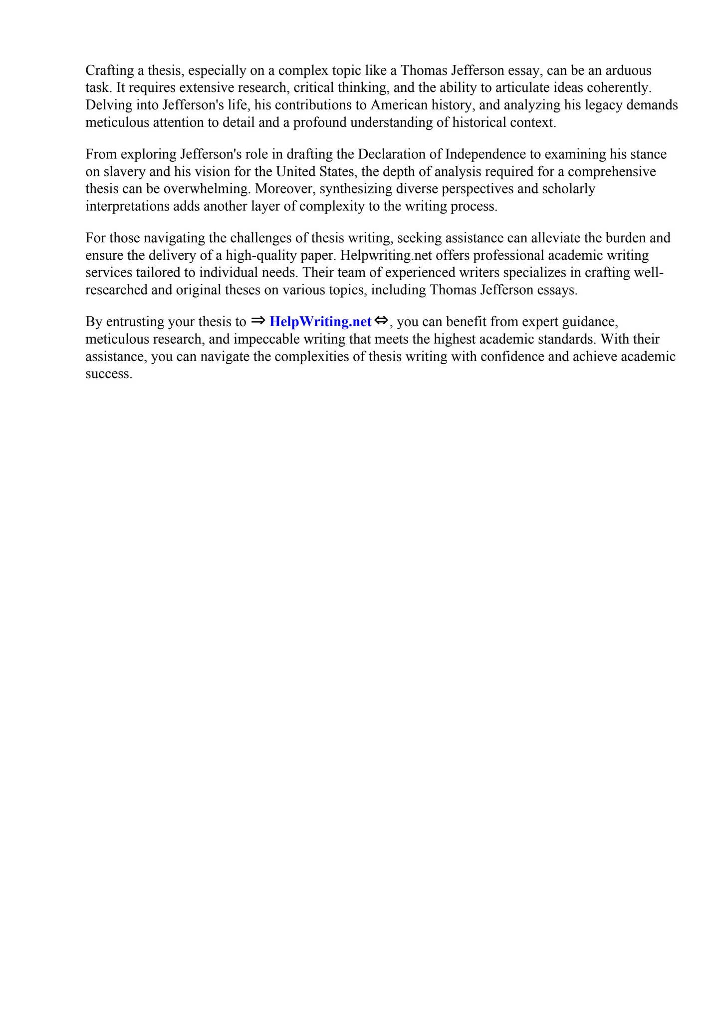 Thomas Jefferson Essay Thesis by Oregon State University - Issuu