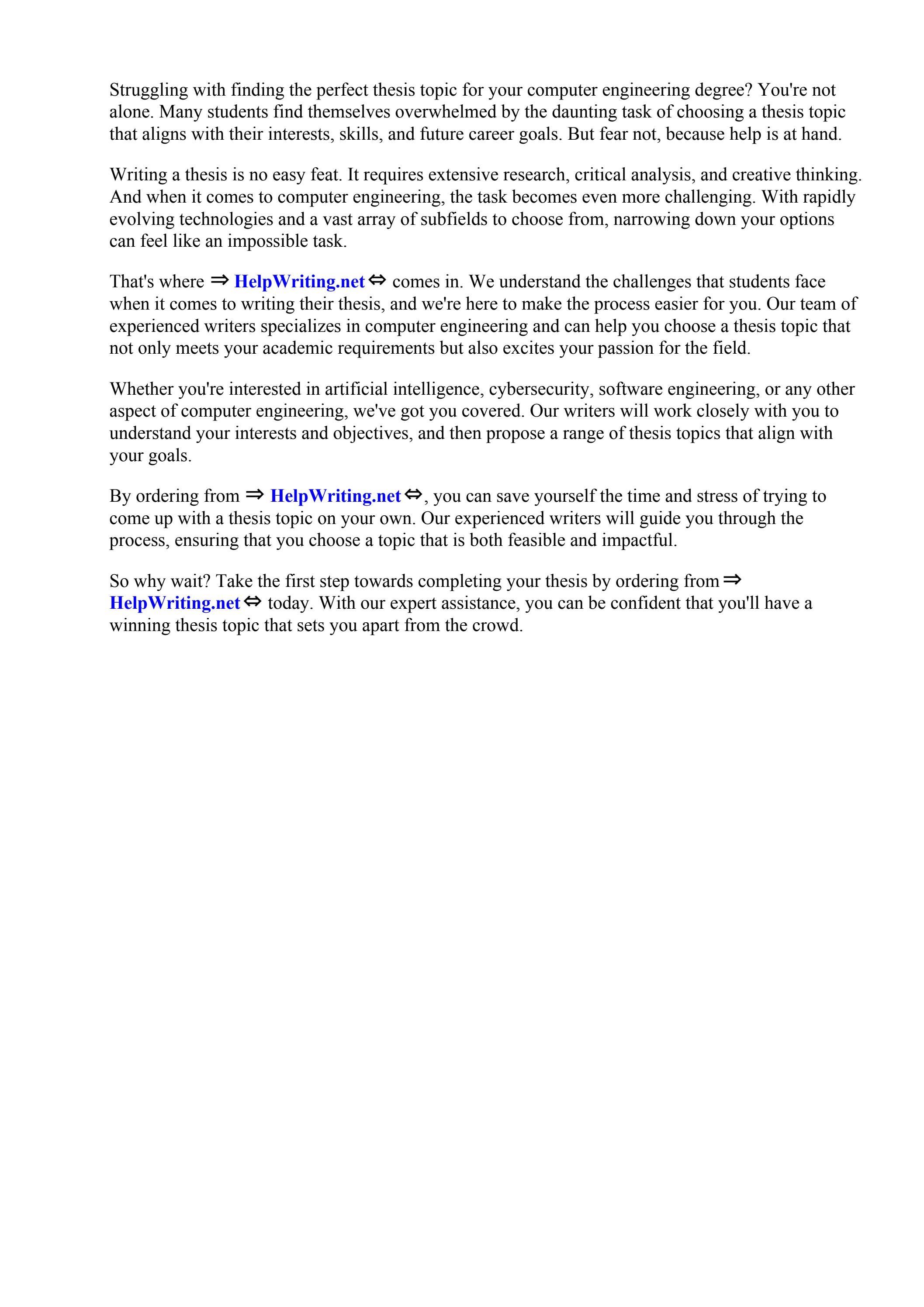 Thesis Topics Ideas For Computer Engineering by Loyola Marymount ...