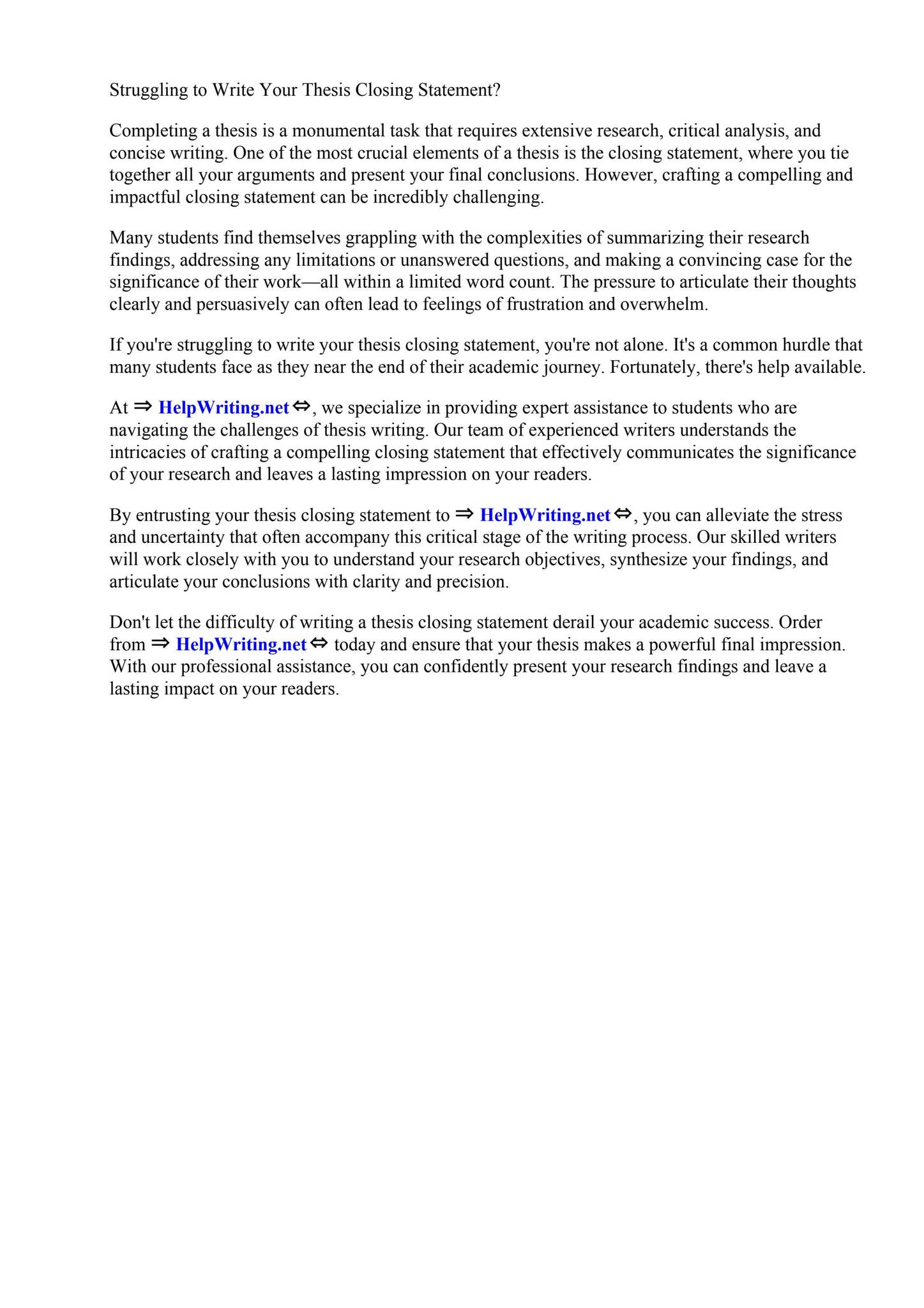Thesis Closing Statement by Berea College - Issuu