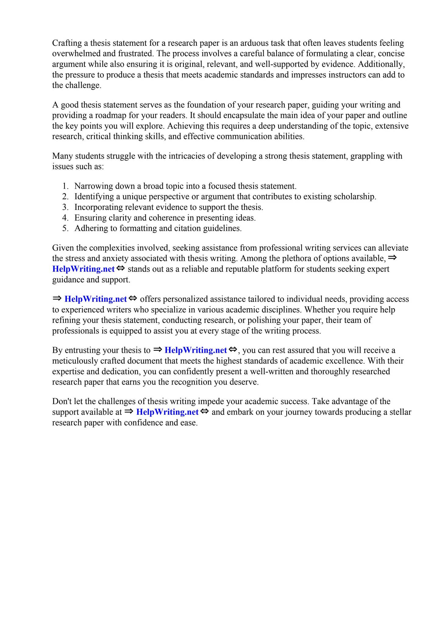 Good Thesis Statements For Research Papers by University of Texas at El ...